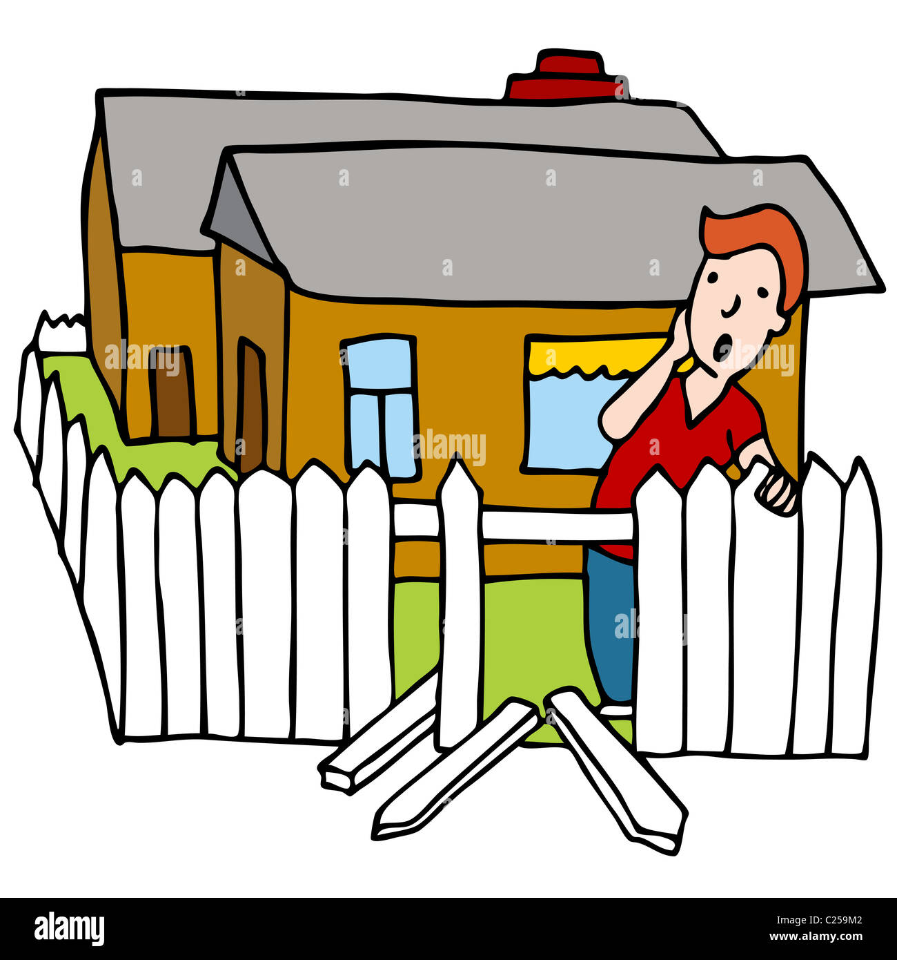 Cartoon worried man hi-res stock photography and images - Alamy