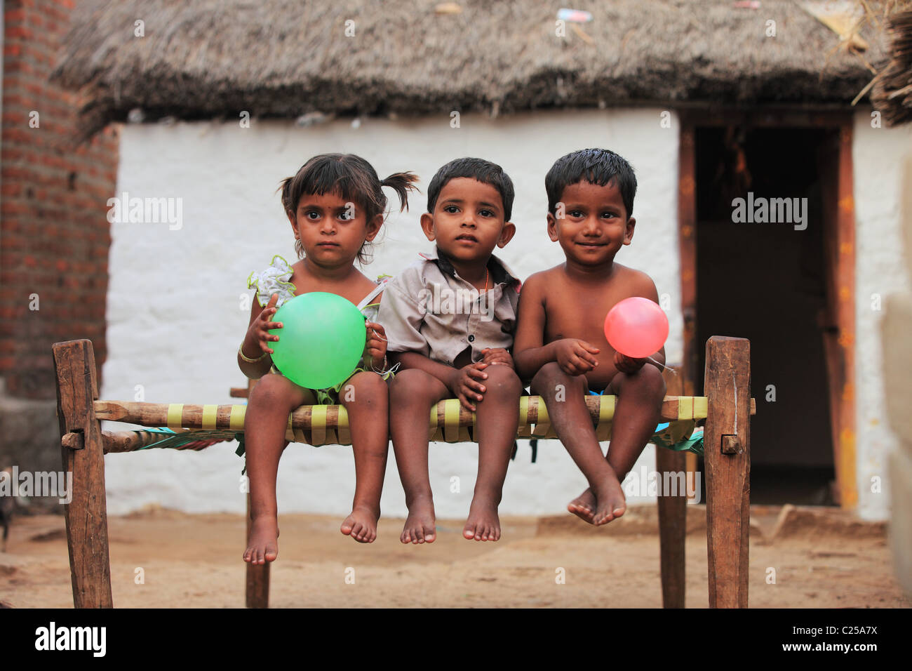 kids playing Andhra Pradesh South India Stock Photo - Alamy
