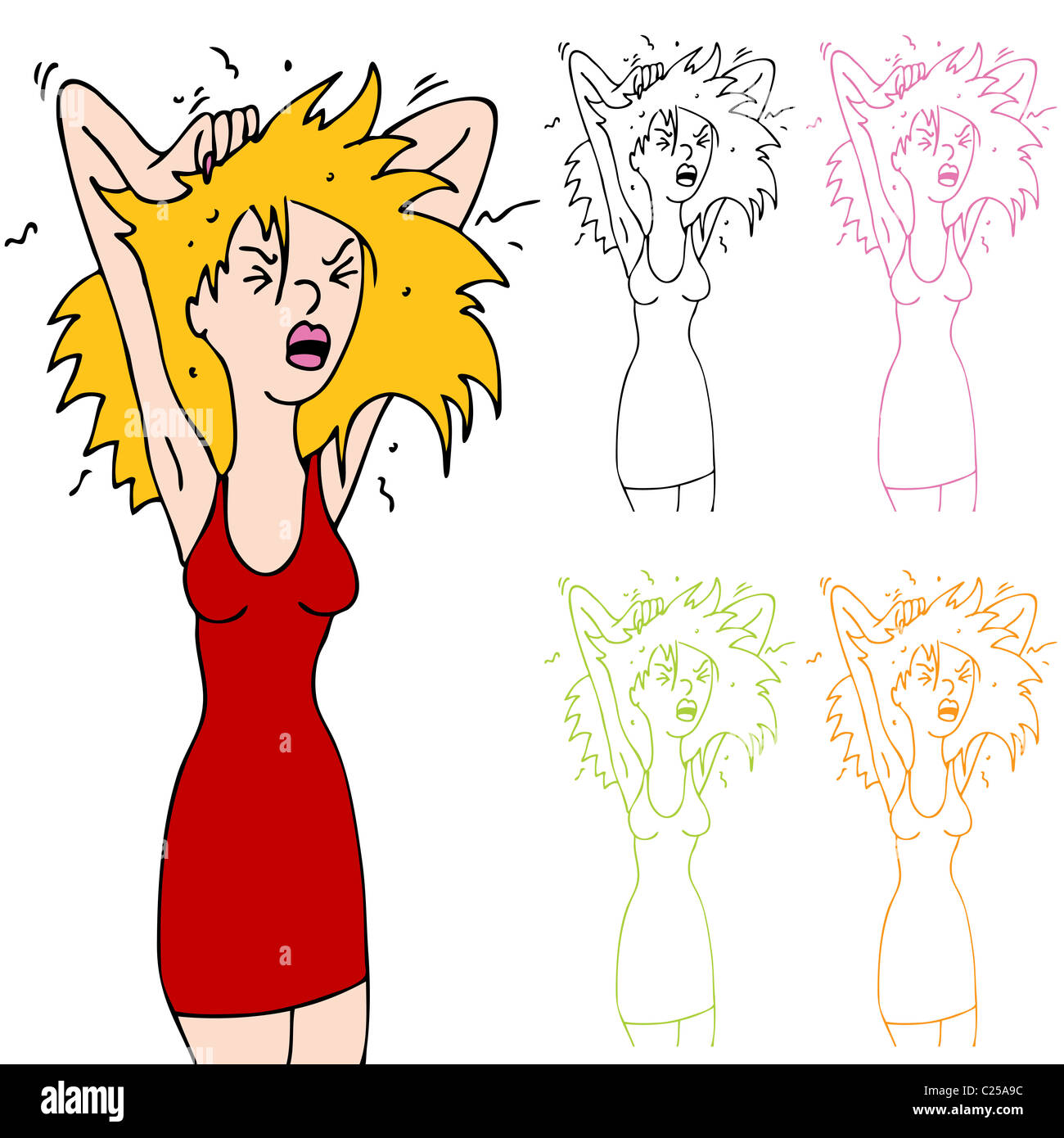 Itching and scratching drawing hi-res stock photography and images - Alamy