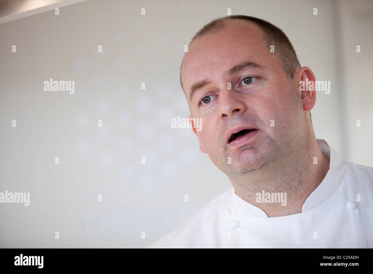 Chef Bart de Pooter, at the restaurant The Cube, installed on the top ...