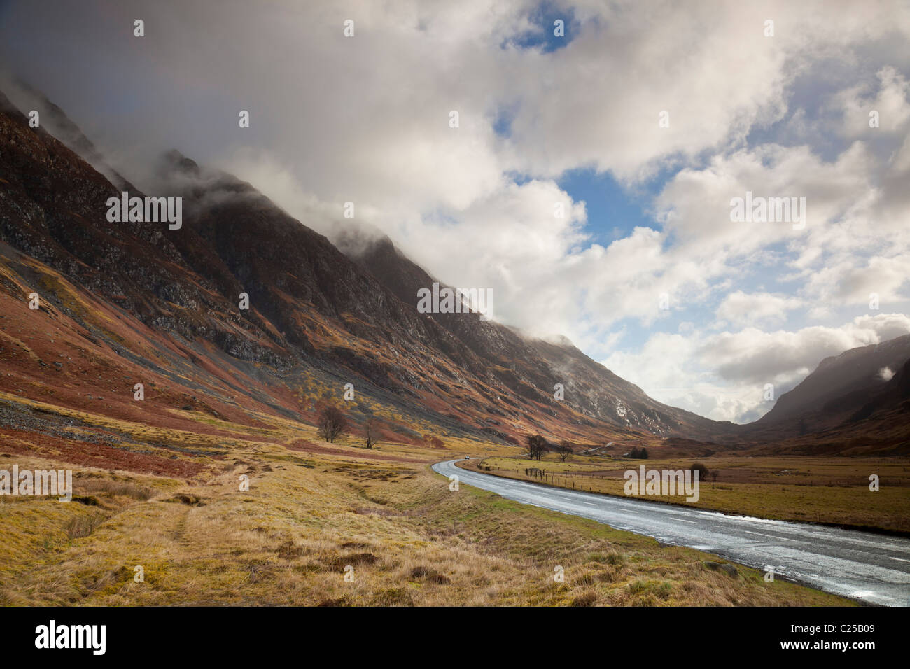 Glen Coe and the mountains of the Eagach Ridge The Scottish Highlands ...