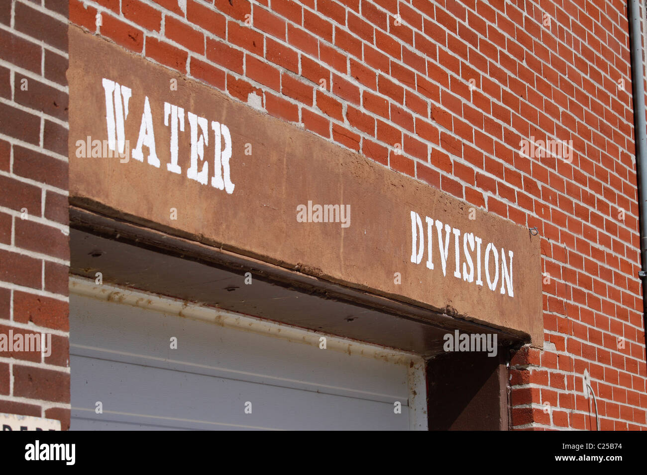 Sign indicating the municipal Water Division Stock Photo - Alamy