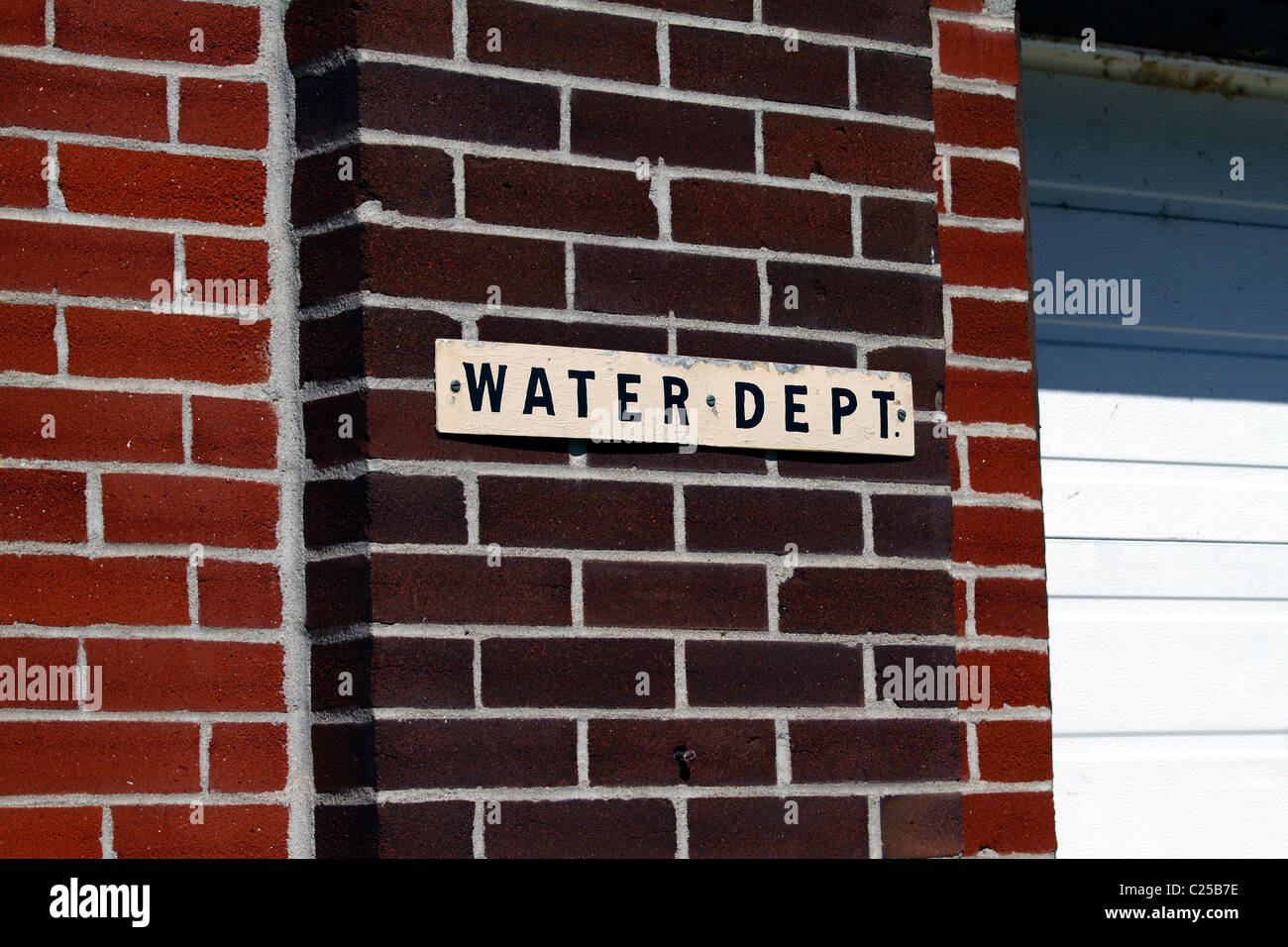 Sign indicating the municipal Water Department Stock Photo - Alamy