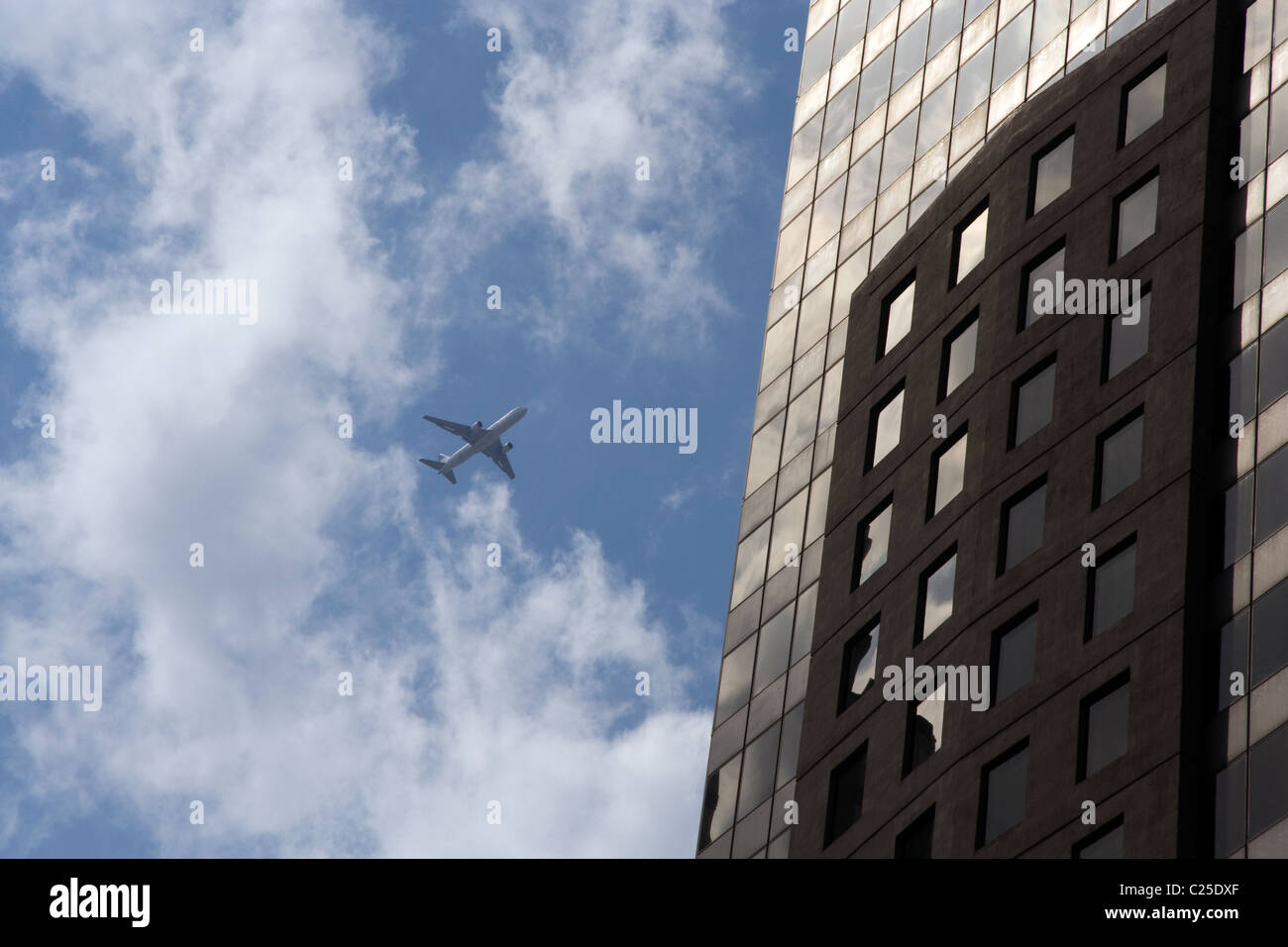 Chicago buildings Architecture and plane in the sky Stock Photo - Alamy
