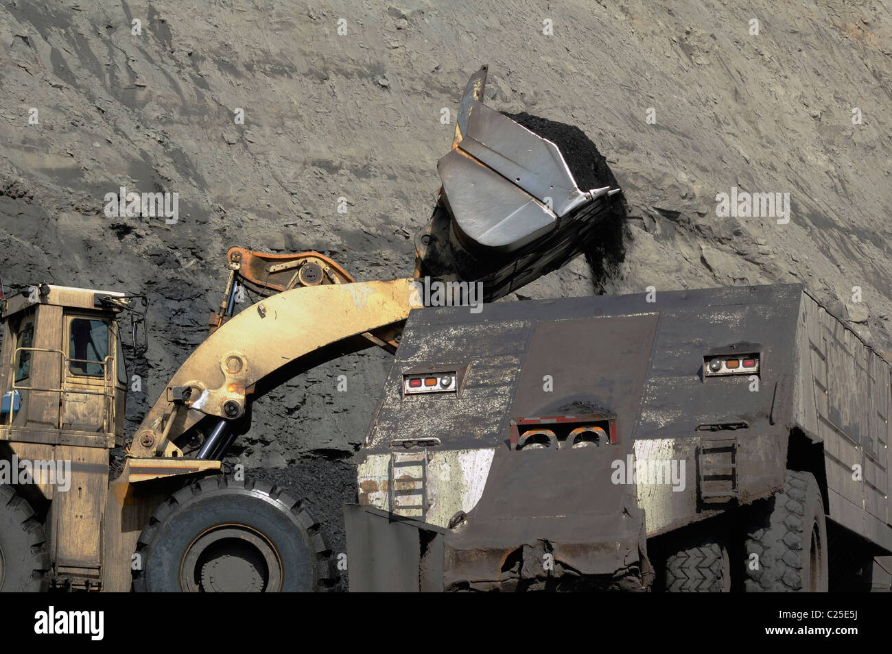 Strip Mining in action: coal Stock Photo - Alamy