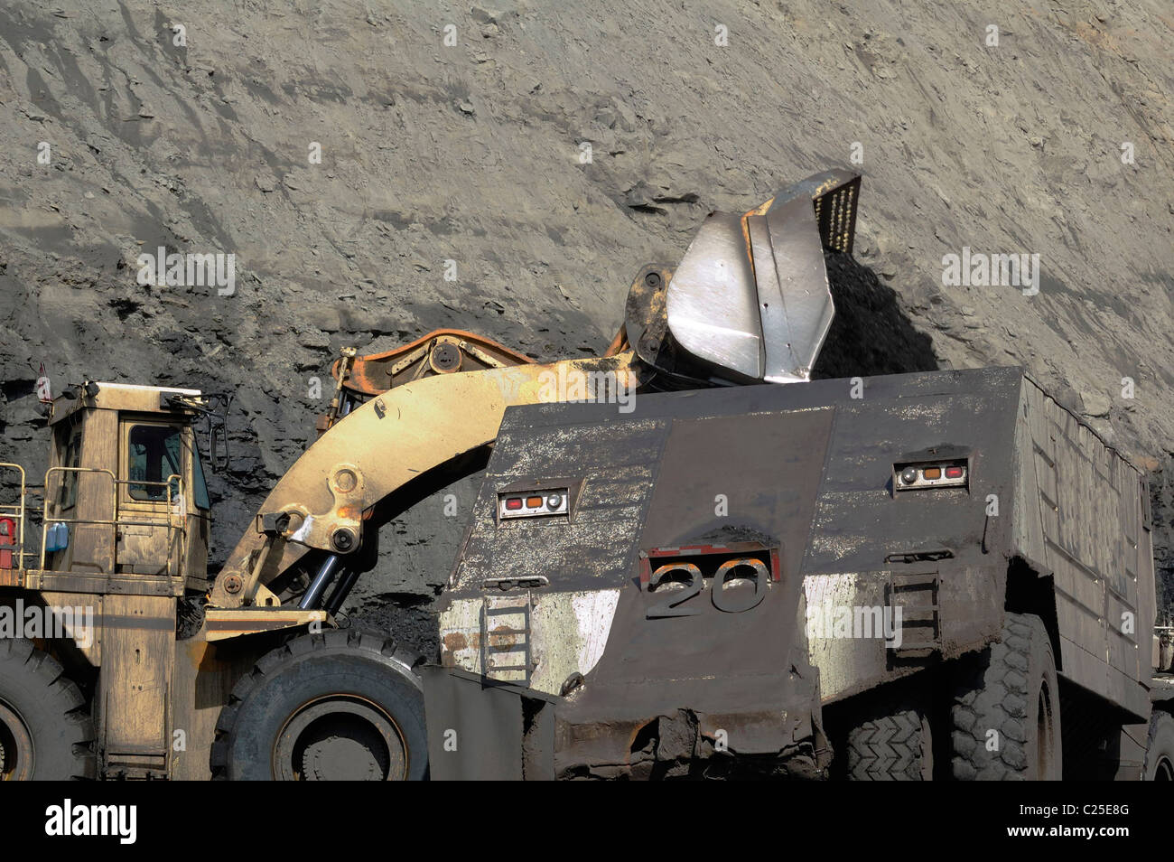Strip Mining in action: coal Stock Photo - Alamy