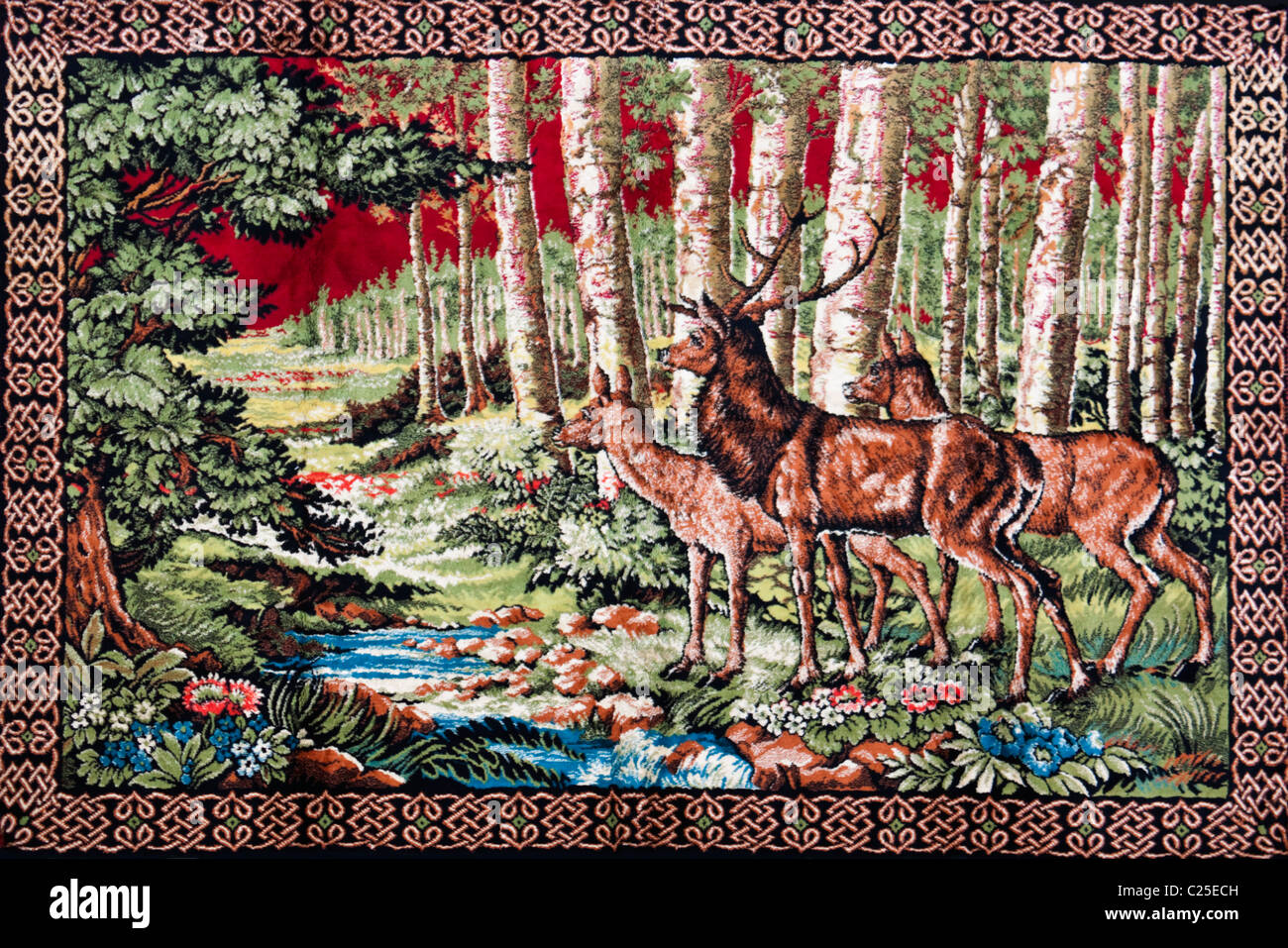 Vintage 1950's German (Bavarian) handwoven rug Stock Photo - Alamy