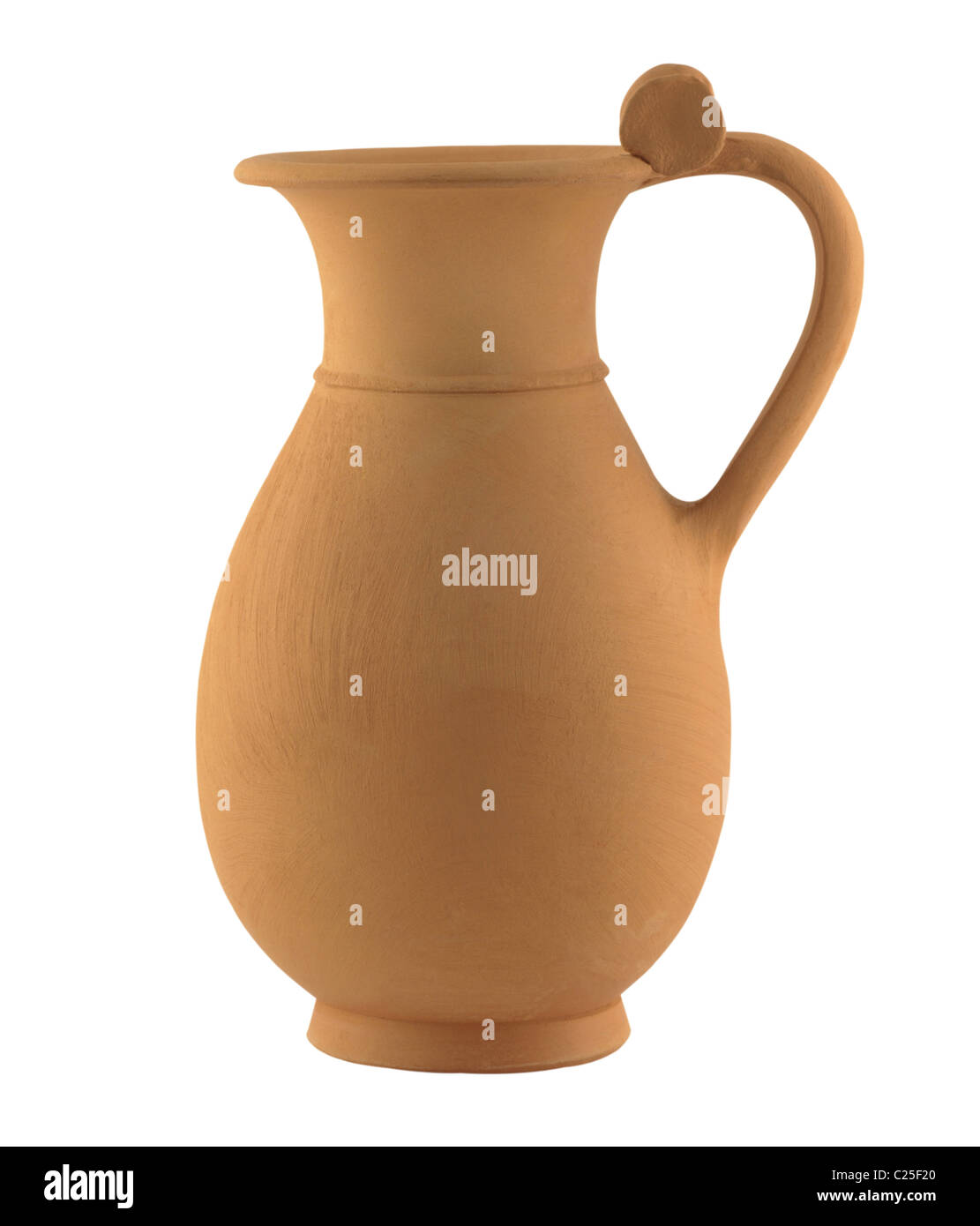 Clay jug isolated in white Stock Photo - Alamy