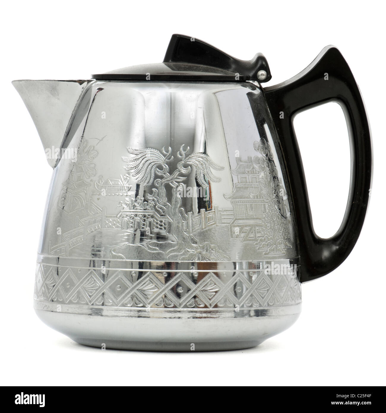 Vintage 1960's chromed metal coffee pot Stock Photo - Alamy