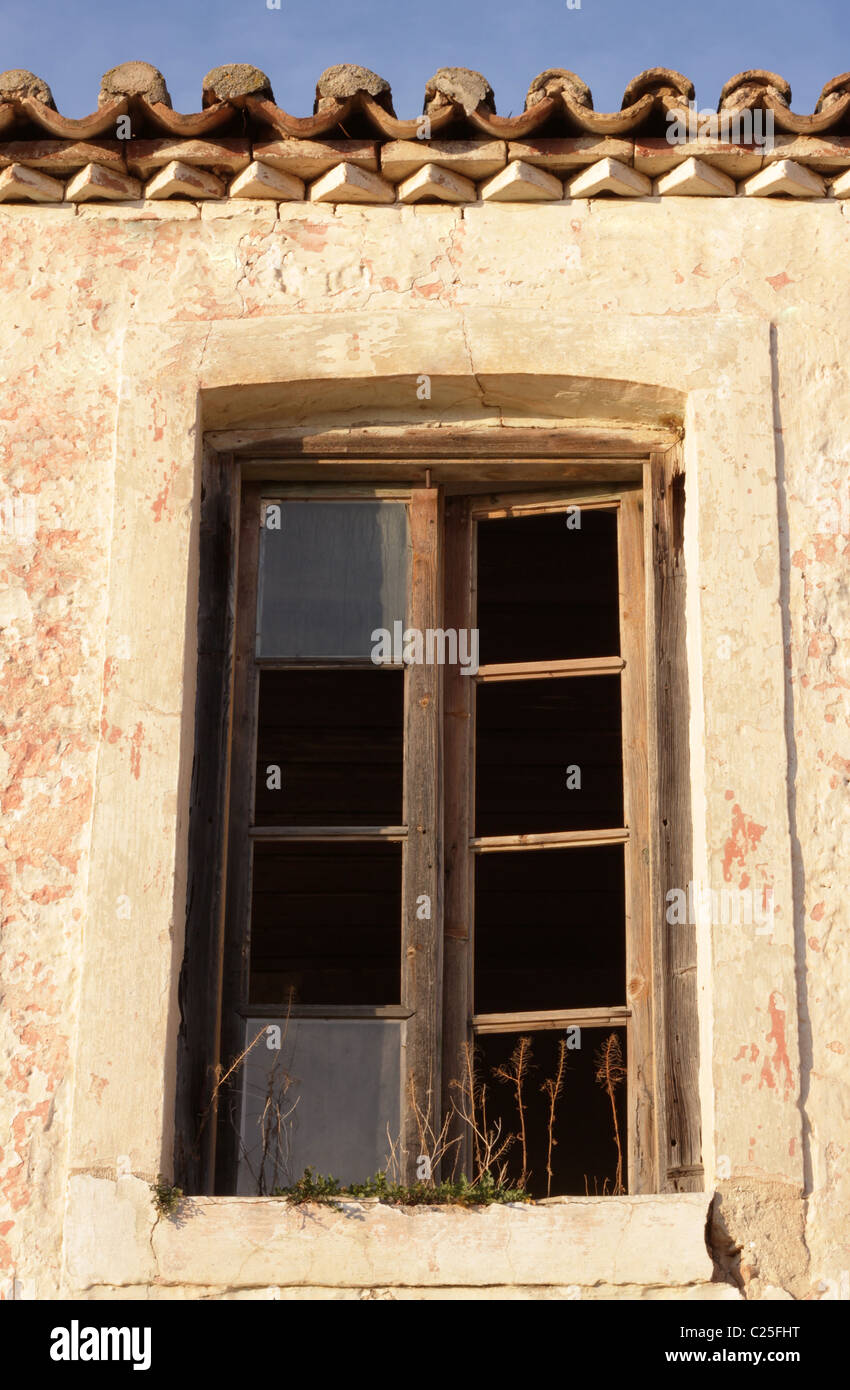 Window on an old abandoned house Stock Photo - Alamy