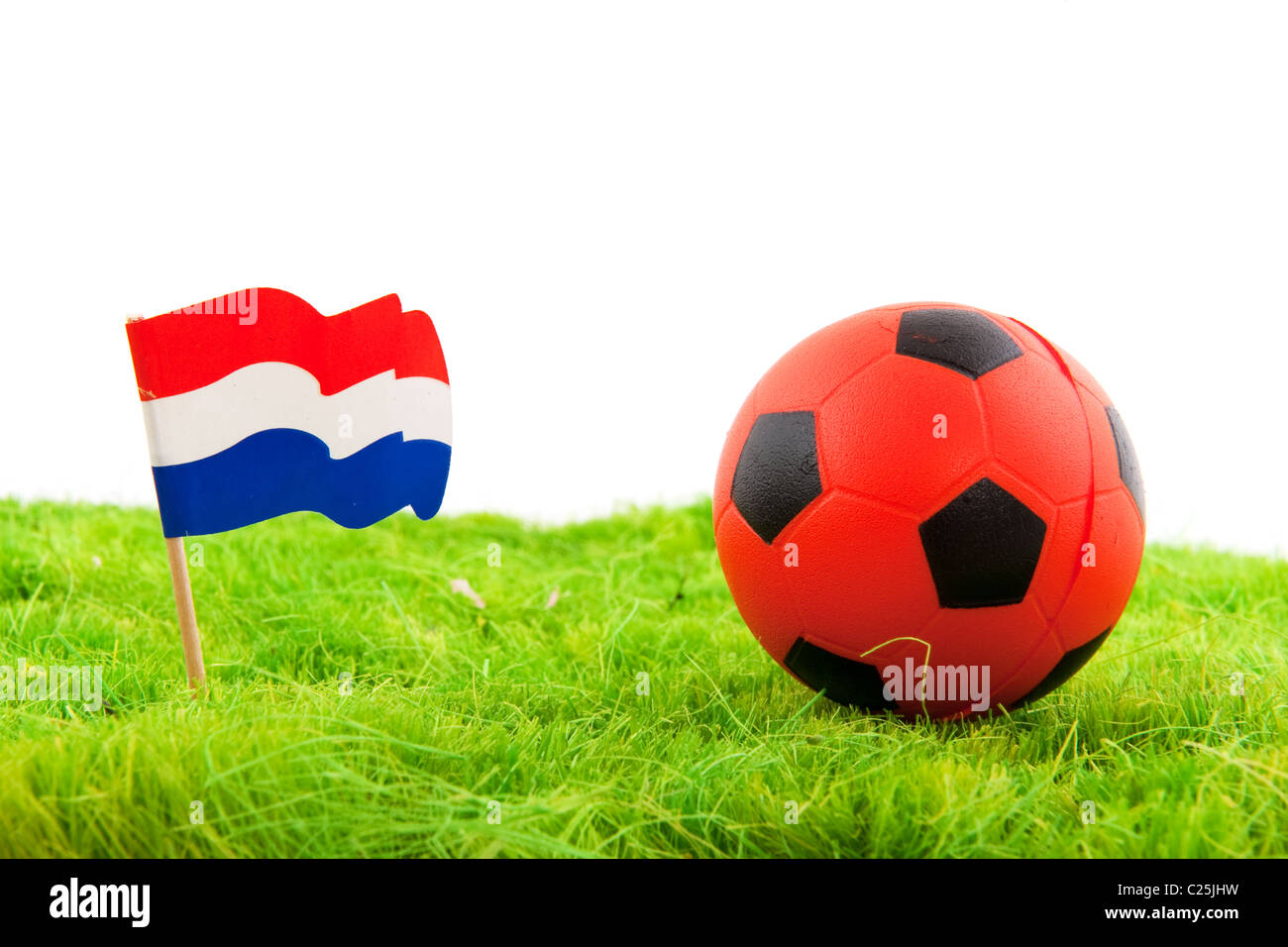 Dutch soccer with national flag and ball Stock Photo - Alamy