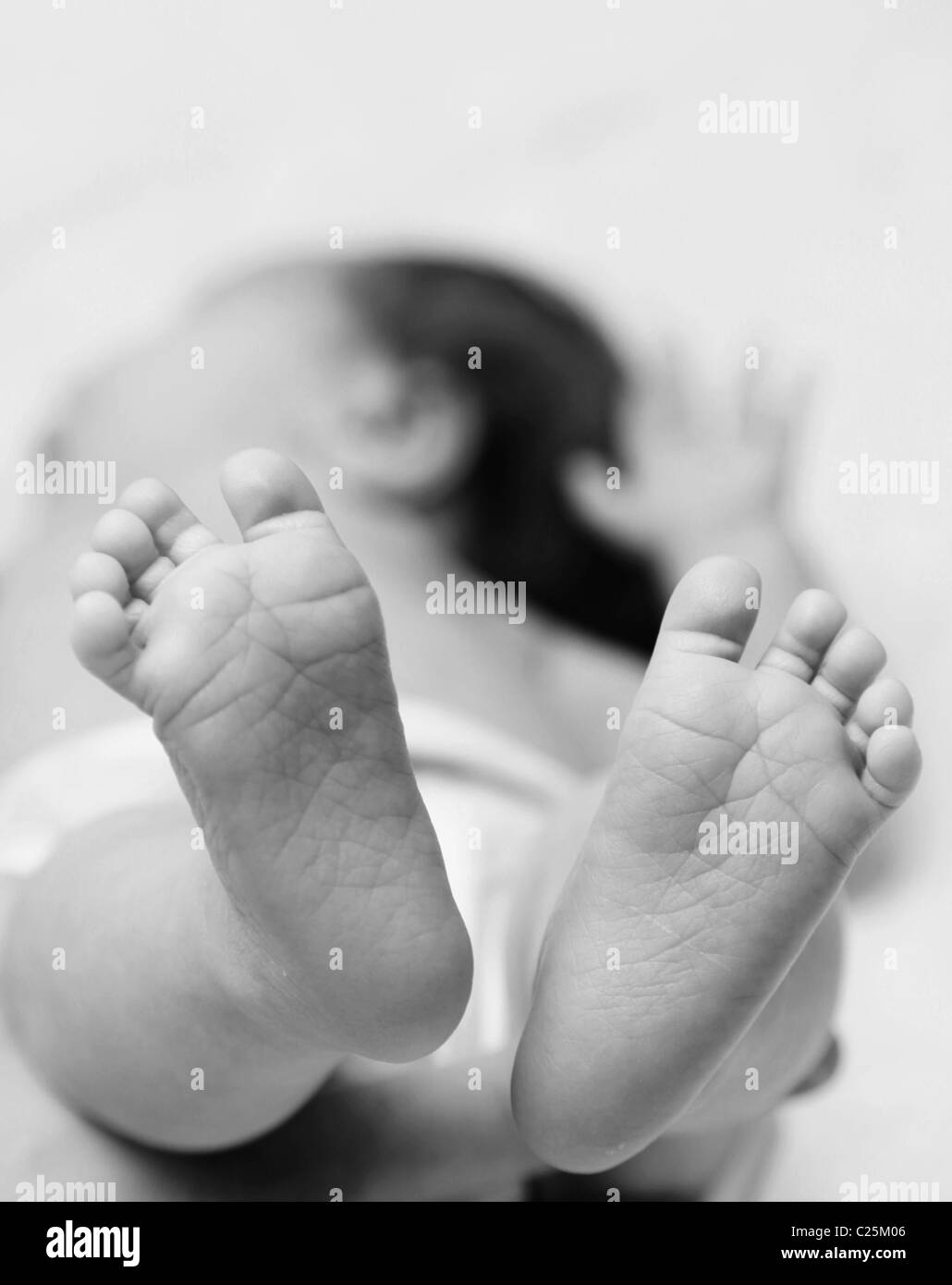Close-up of feet of a newborn baby Stock Photo - Alamy