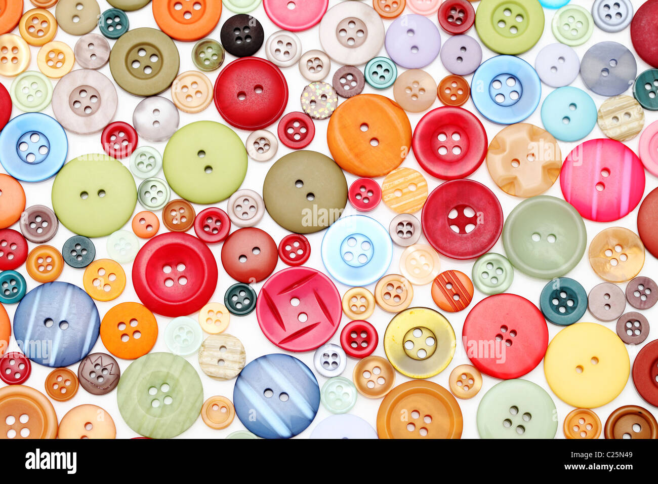 Colorful buttons on white background Stock Photo - Alamy