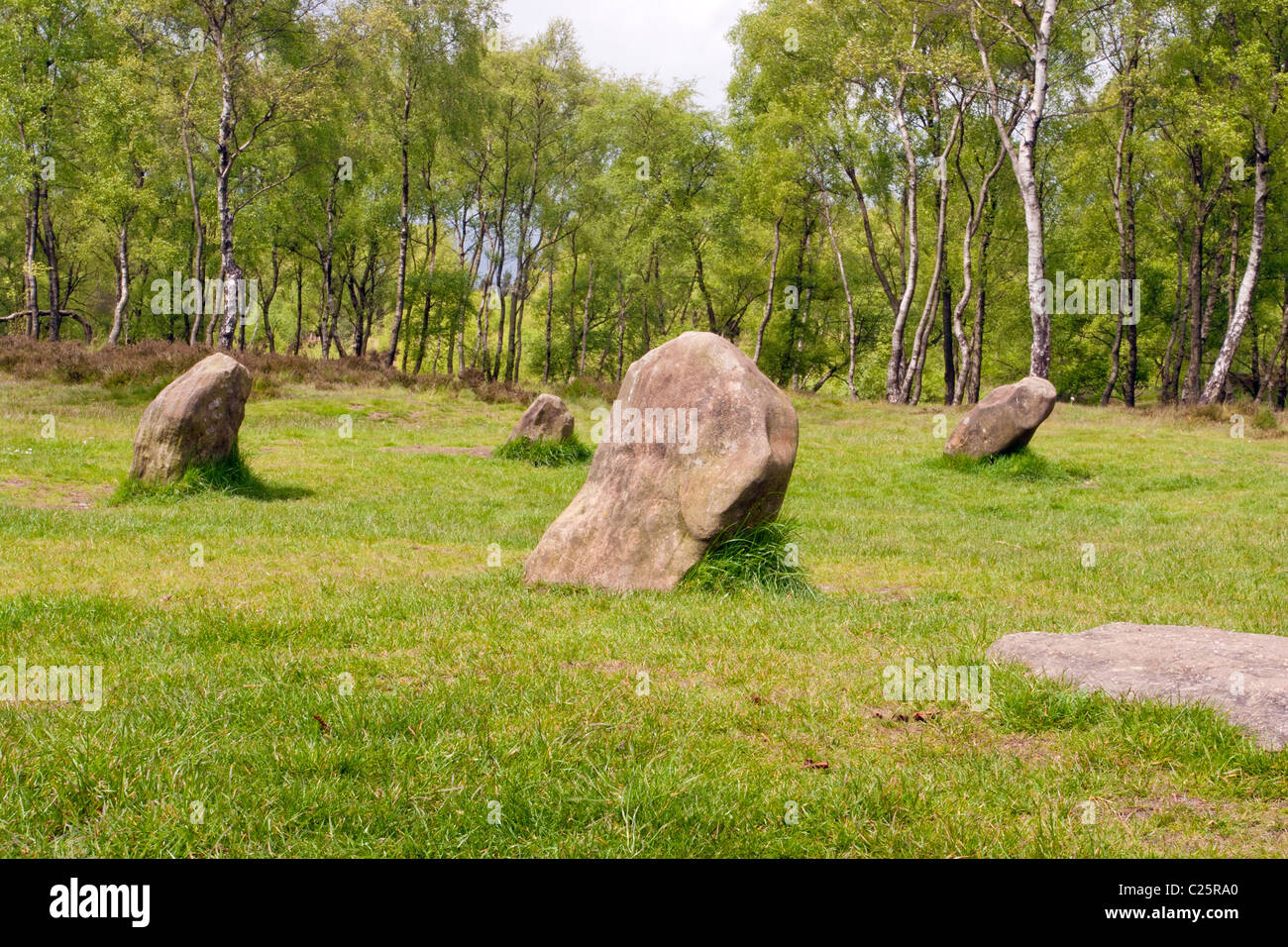 Nine Ladies stone circle, Stanton Moor, Derbyshire, England Stock Photo ...