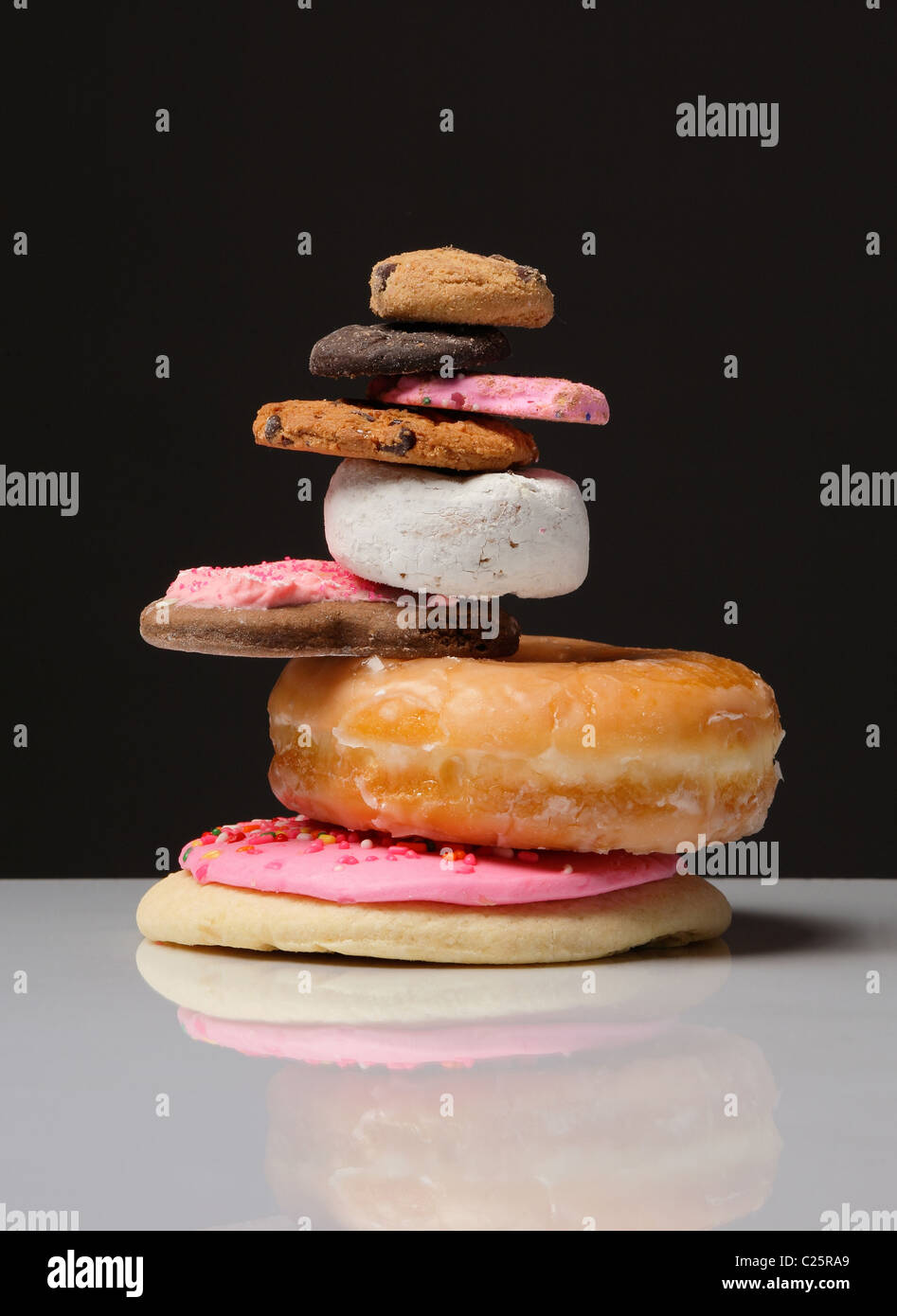 stack of pastries and sugary snack foods Stock Photo - Alamy