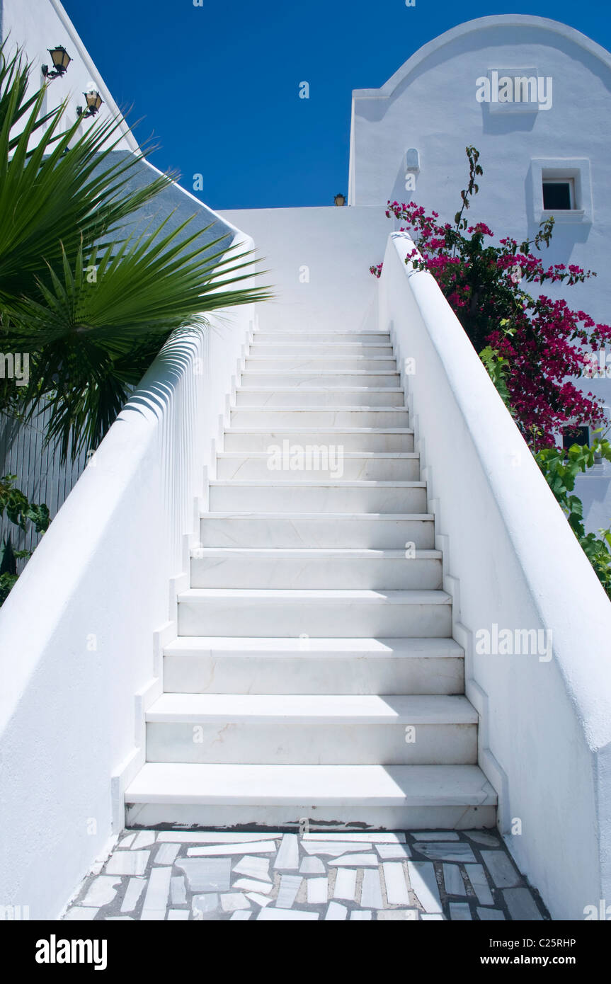 Whitewashed Steps on an Island of Greece Stock Photo - Alamy