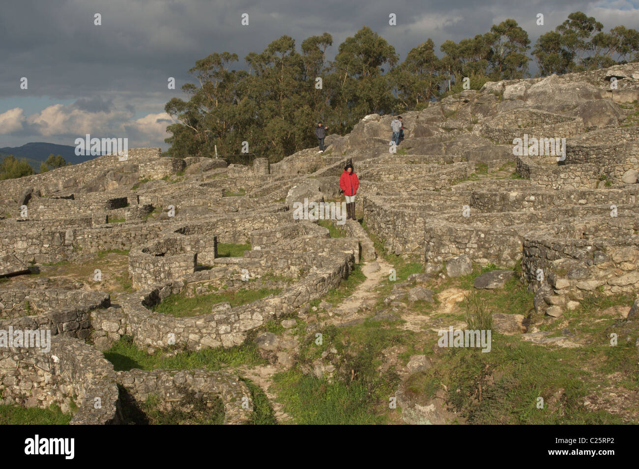 Remains of the human settlement of Santa Tegra mount. A Guarda, Galicia ...