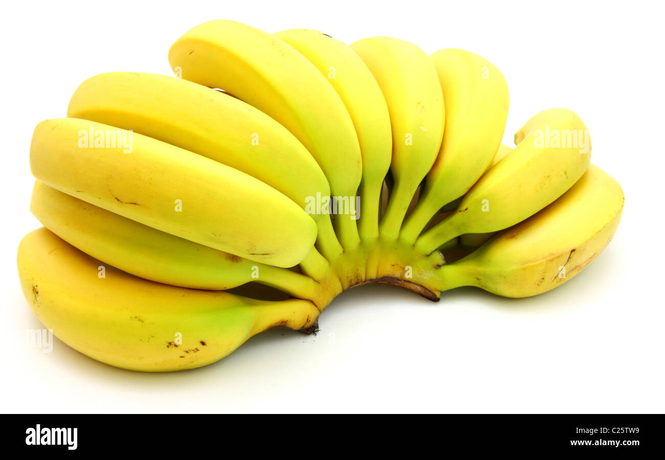 Bunch of bananas isolated on white background Stock Photo - Alamy