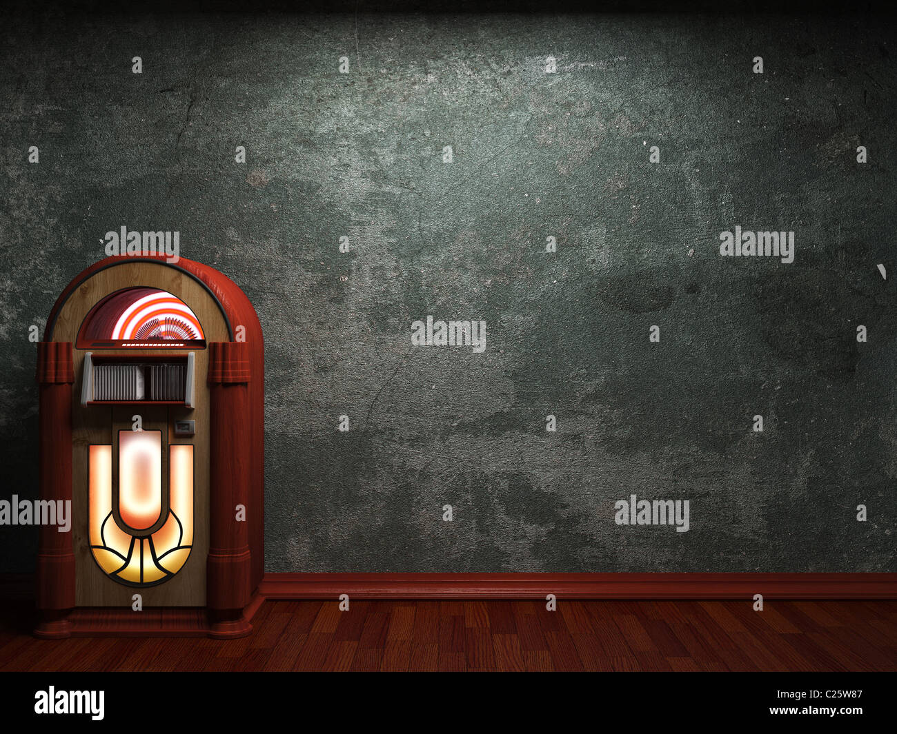 old concrete wall and jukebox Stock Photo - Alamy
