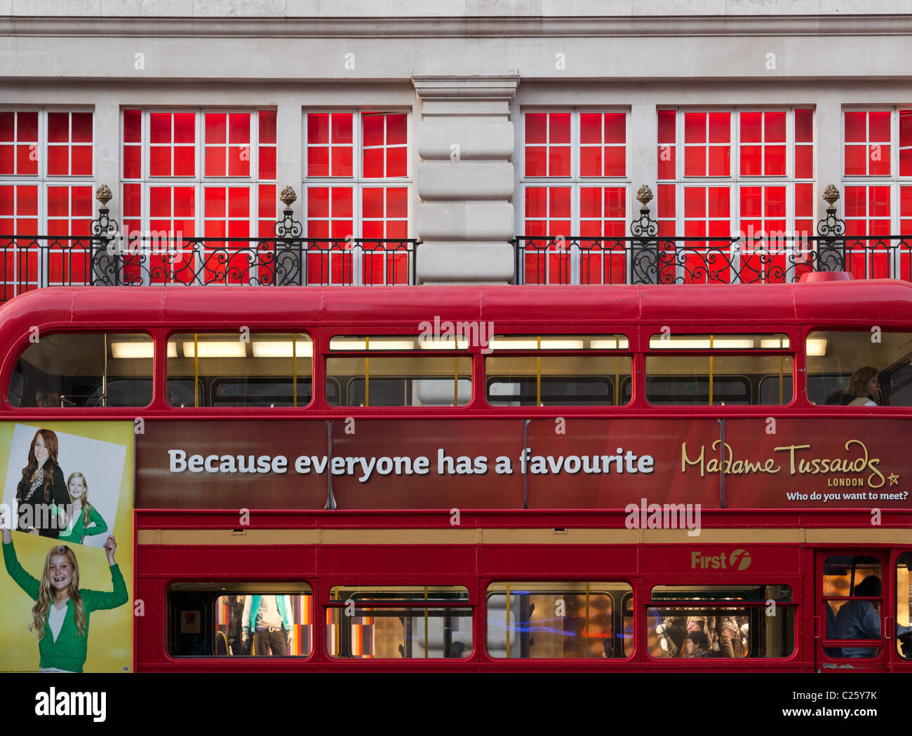 Iconic "Routemaster" red bus in central London Stock Photo - Alamy