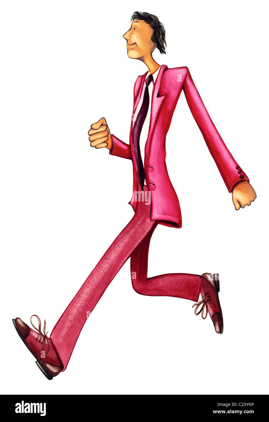 illustration of funny thin guy Stock Photo - Alamy