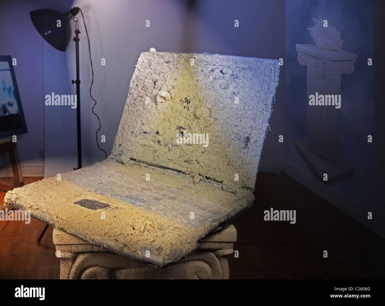 laptop computer discovered by future archaeologists. The object has ...