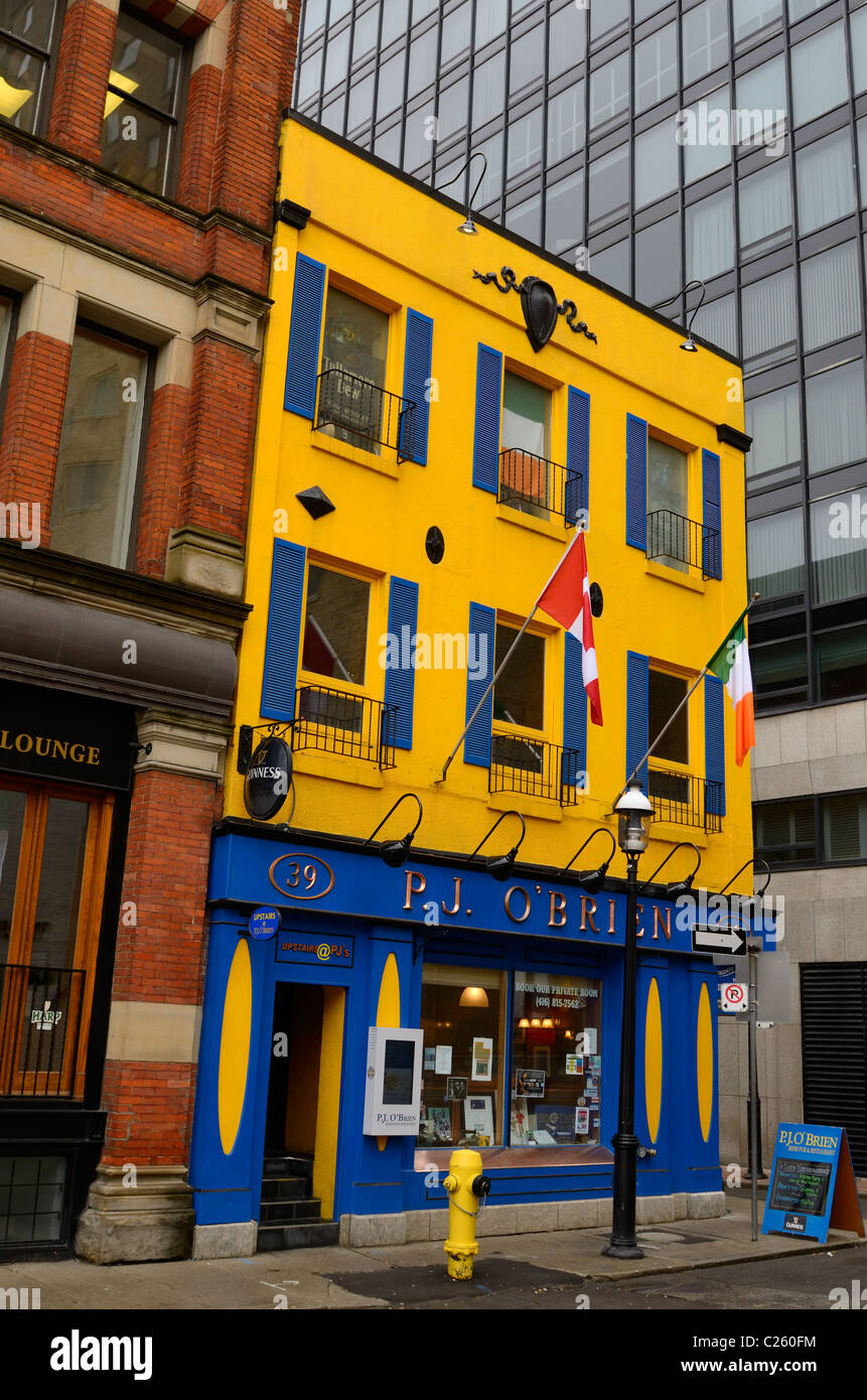 Yellow and blue Irish pub and restaurant in downtown Toronto Canada ...