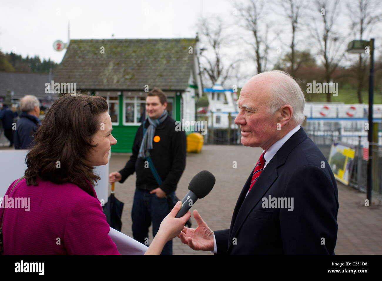 Sir Menzies (Ming) Campbell Liberal MP Being interviewed for BBC radio ...