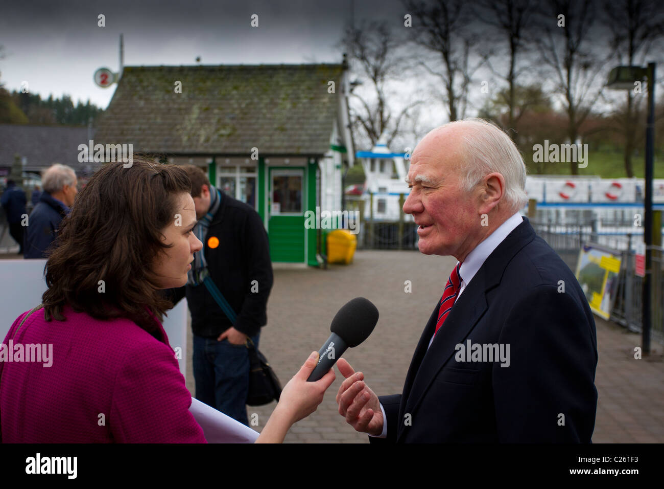 Sir Menzies (Ming) Campbell Liberal MP Being interviewed for BBC radio ...