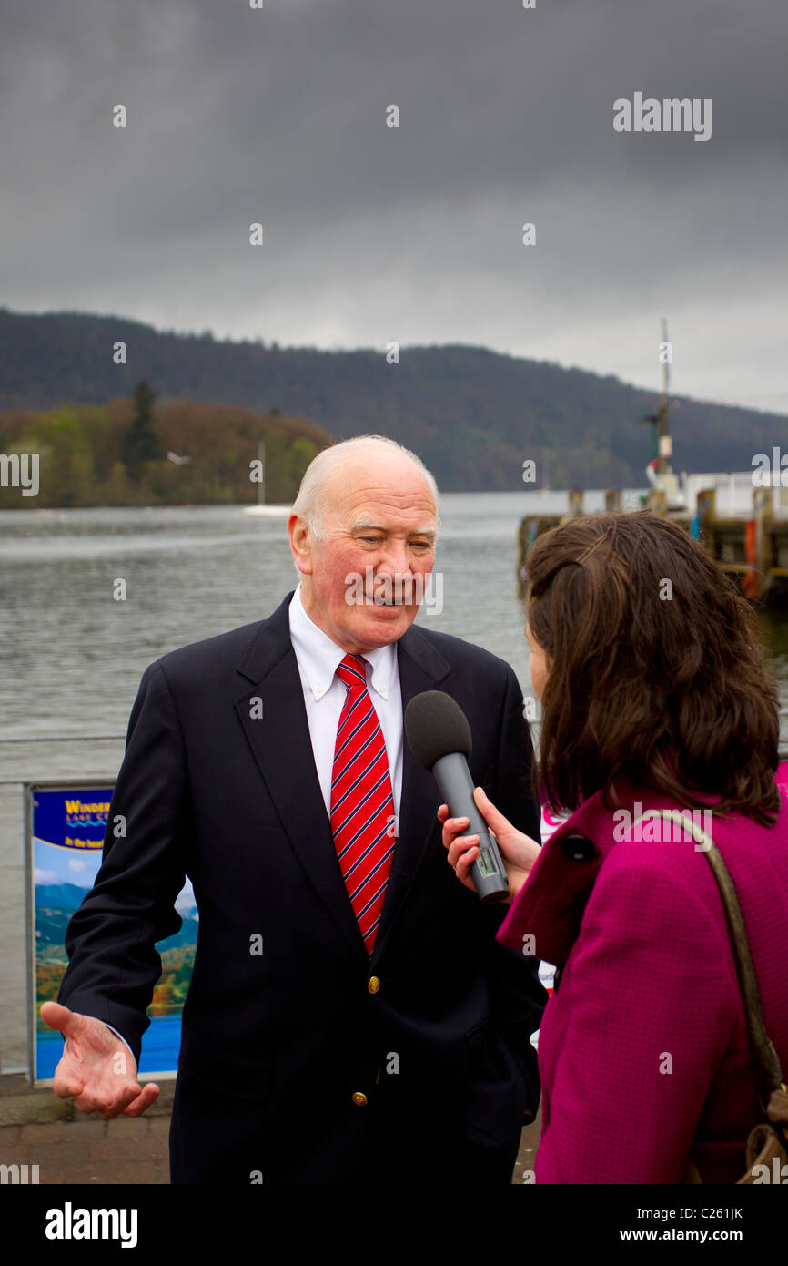 Sir Menzies (Ming) Campbell Liberal MP Being interviewed for BBC radio ...