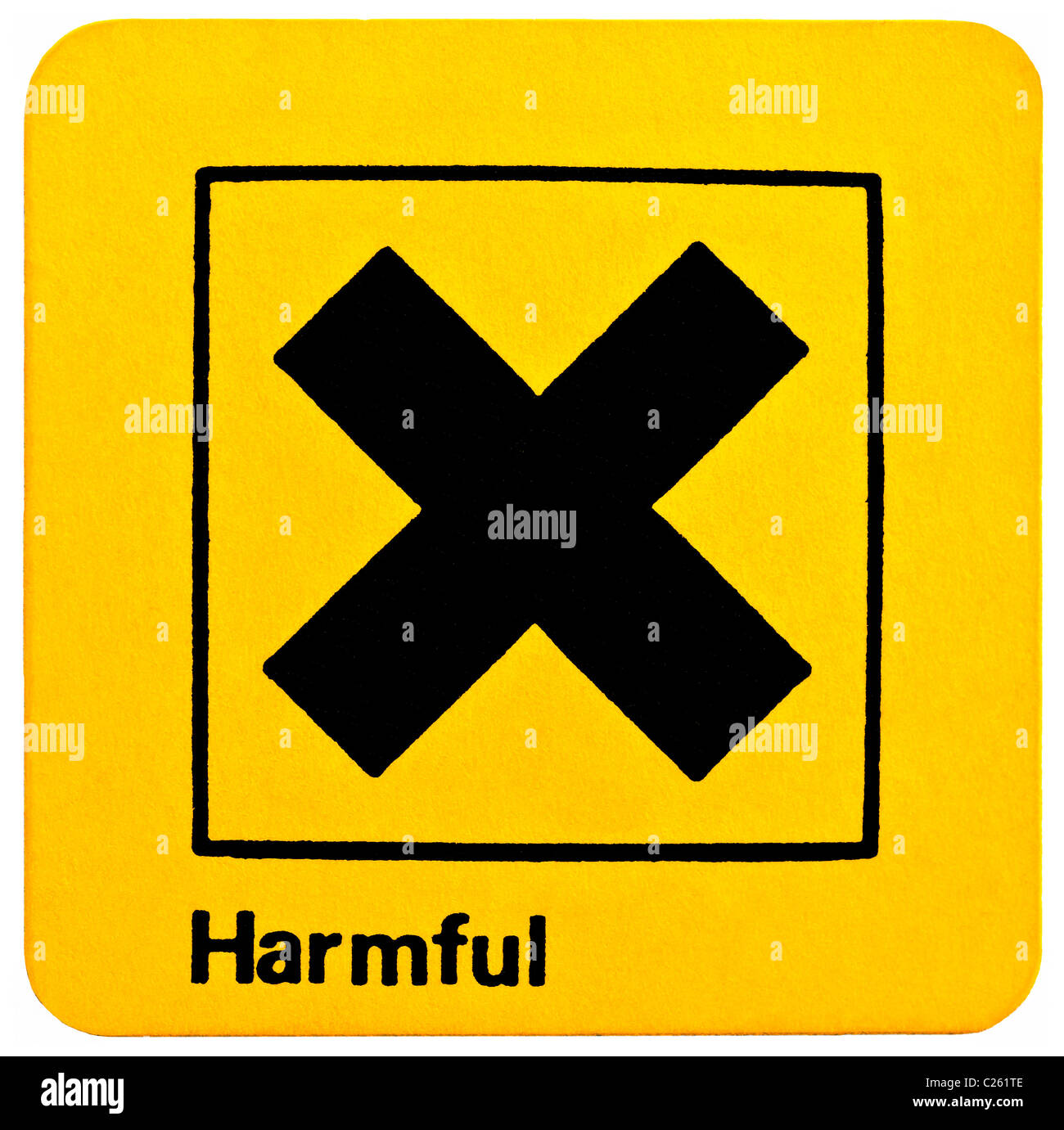 Self-adhesive sticker Harmful product warning Stock Photo - Alamy