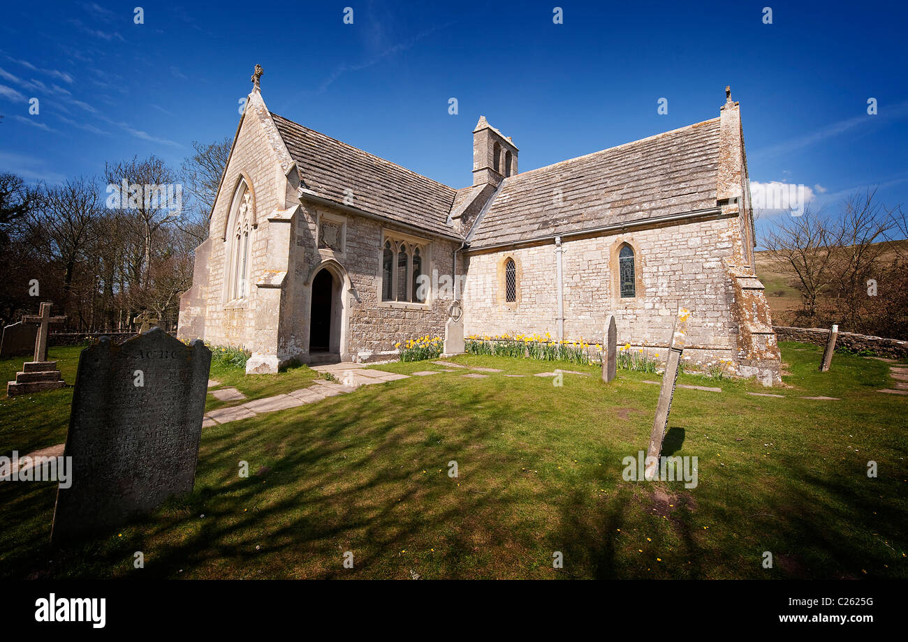 A building in the abandoned village of Tyneham, Dorset, England, UK ...