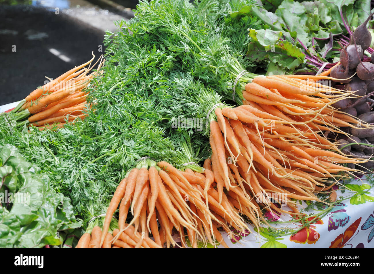 Fresh Bunched Carrots Stock Photo - Alamy
