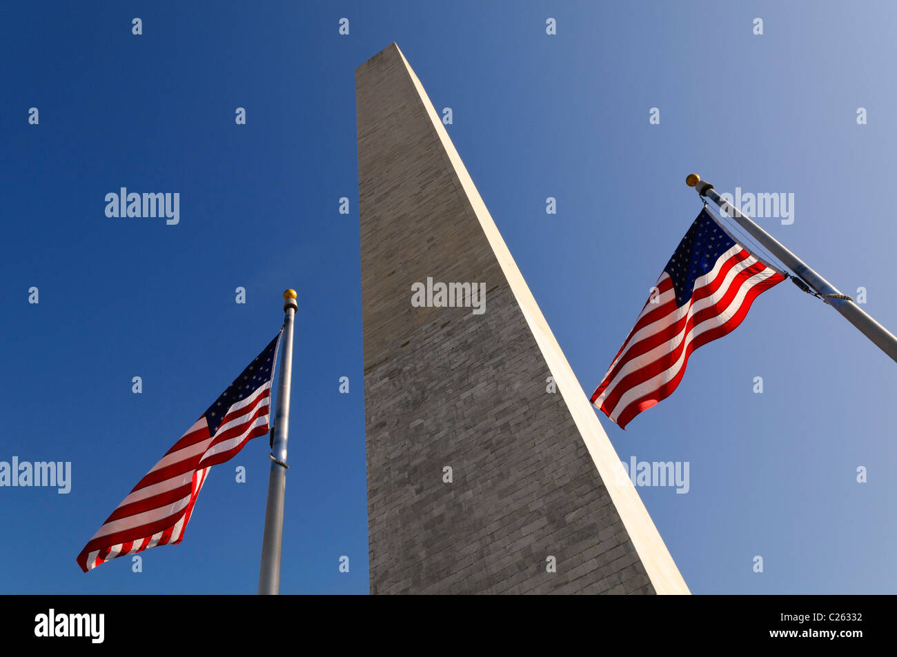 WASHINGTON, DC, United States — A section of the ring of American flags ...