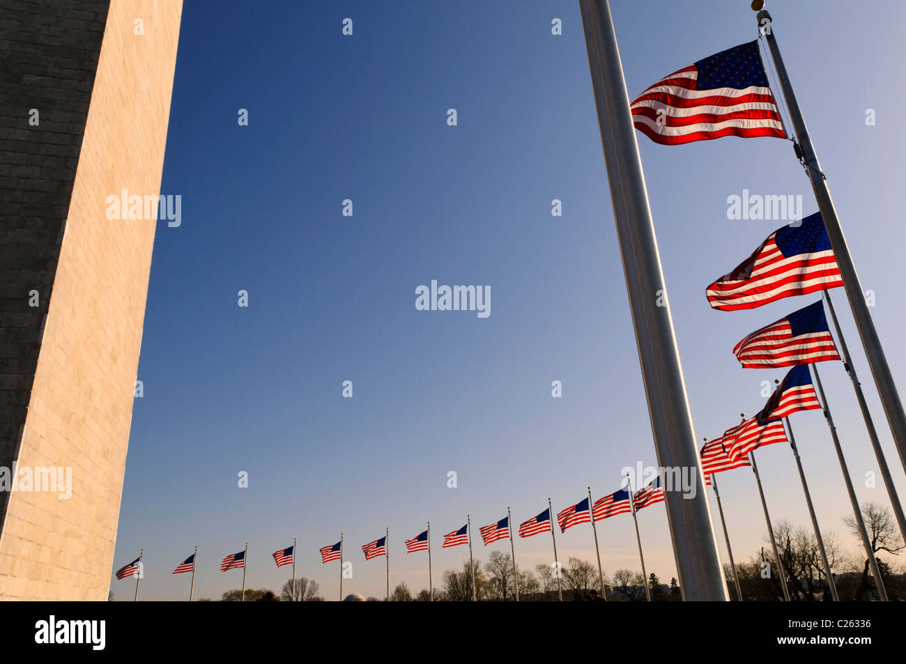 Flags around the washington monument hi-res stock photography and ...