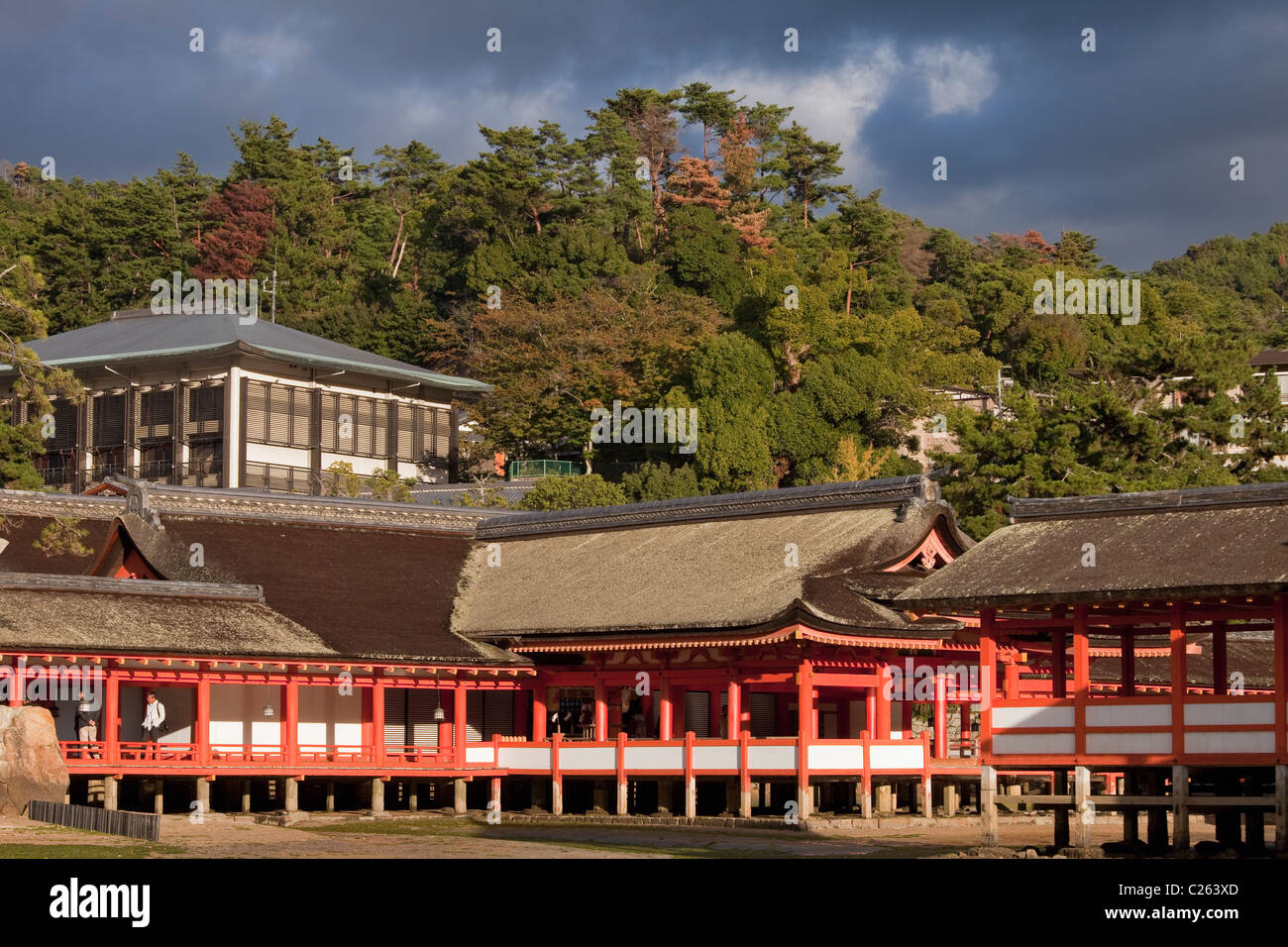 Itsukushima Jinja (shrine), Miyajima, Japan, on a stormy day Stock ...