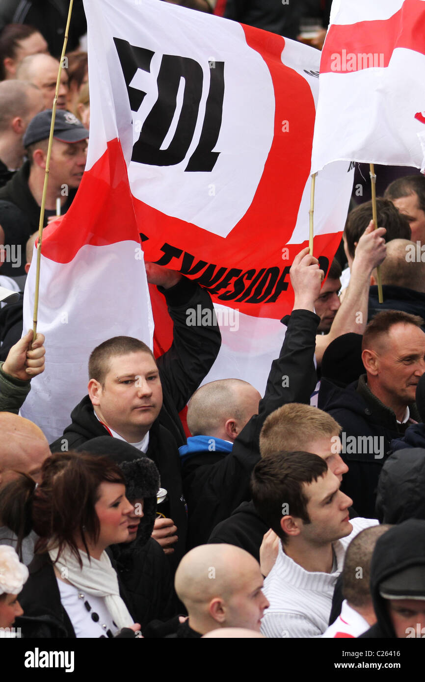 Members english defence league demonstration in blackburn hi-res stock ...