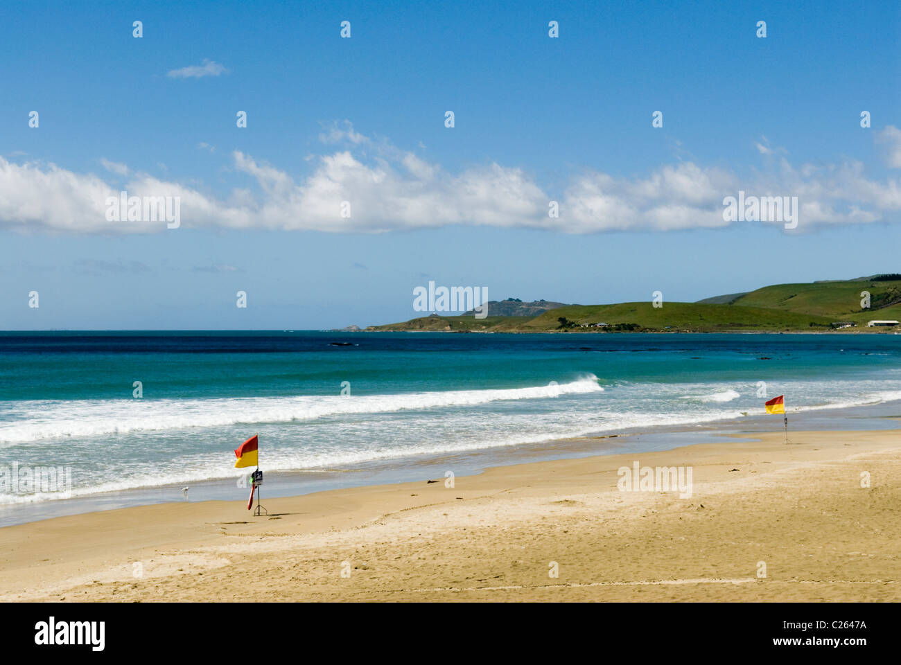 The beach at Kaka Point, the Catlins - Nugget Point in the distance ...