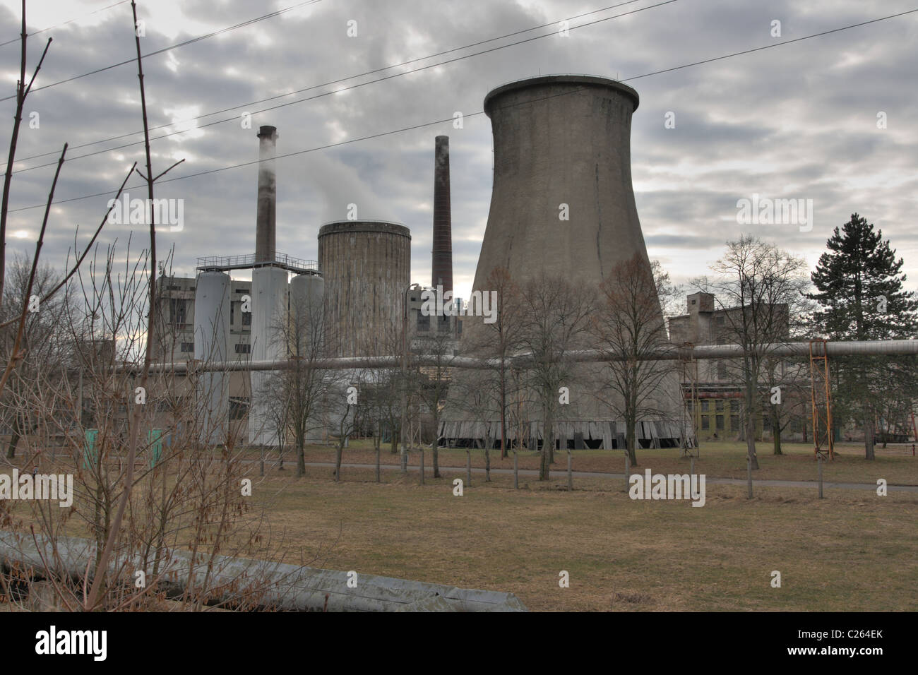 Old factory chimneys hi-res stock photography and images - Alamy