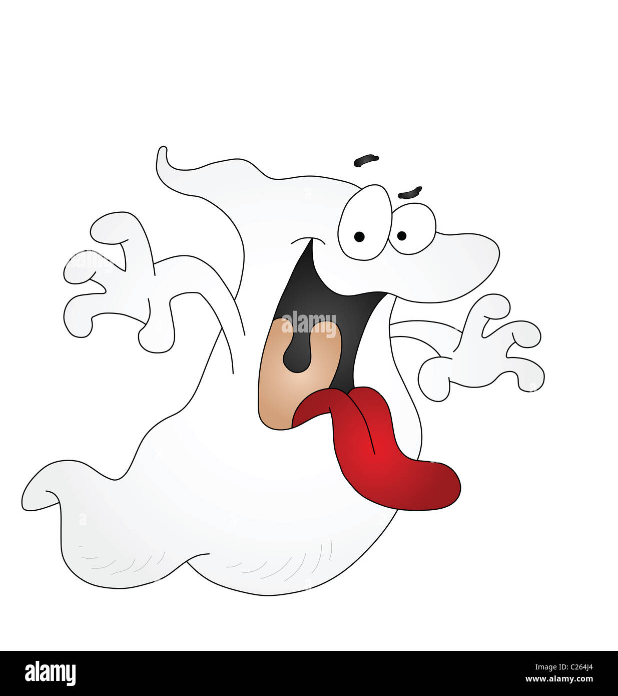 Halloween cartoon ghost character isolated on white background Stock ...