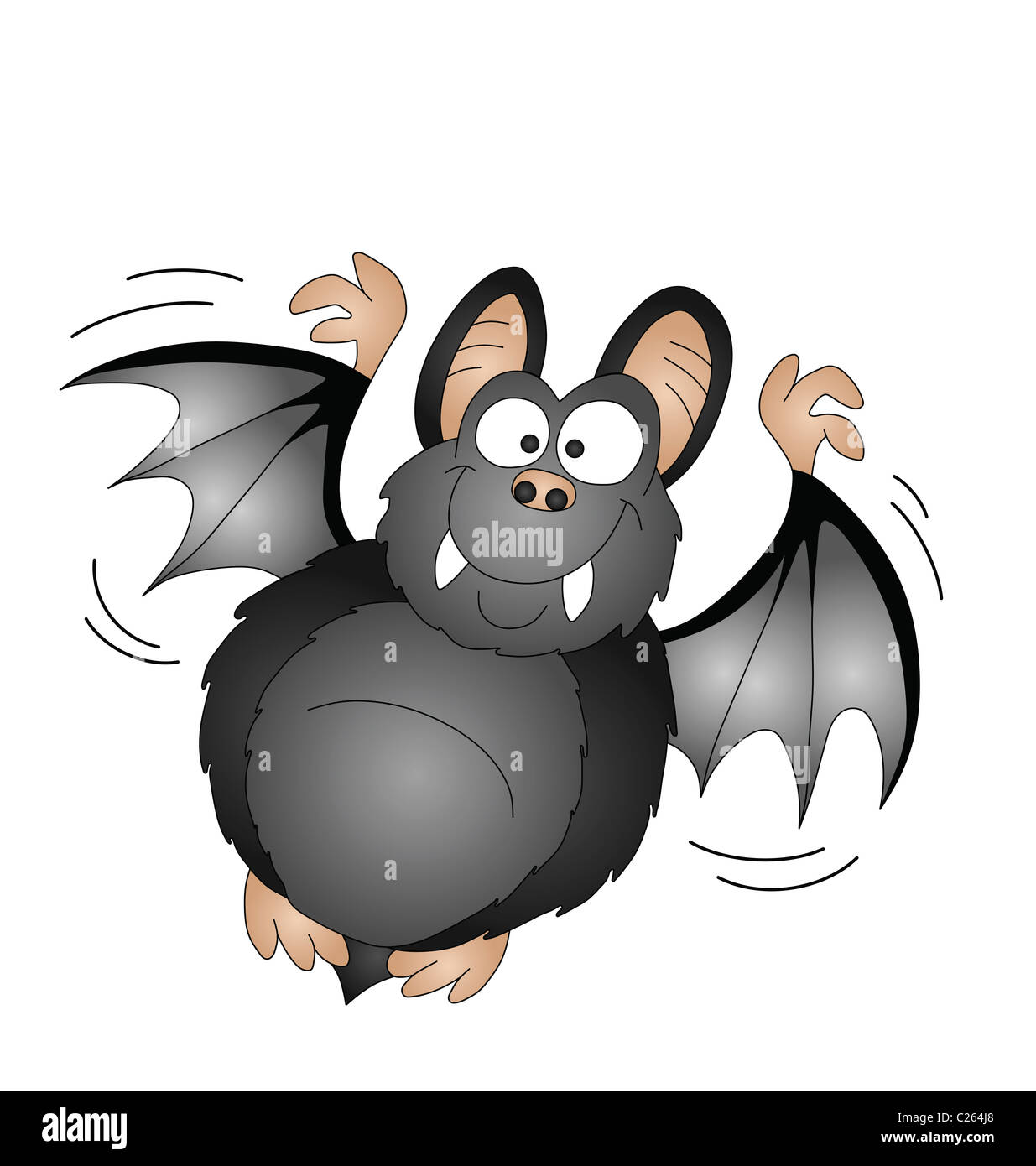 Halloween cartoon vampire bat isolated on white background Stock Photo ...