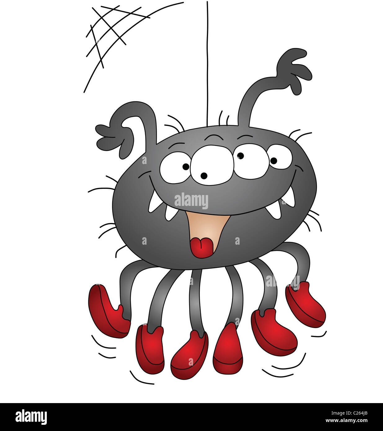 Halloween cartoon spider isolated on white background Stock Photo - Alamy