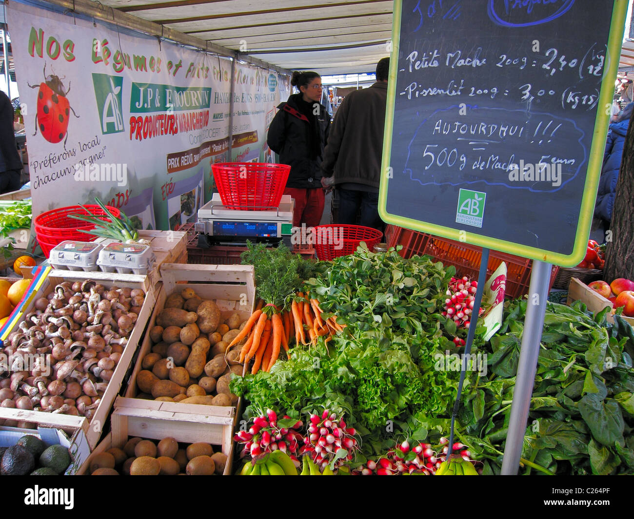 Paris, France, Food Prices on Display in Organic Shopping, Farmer's ...
