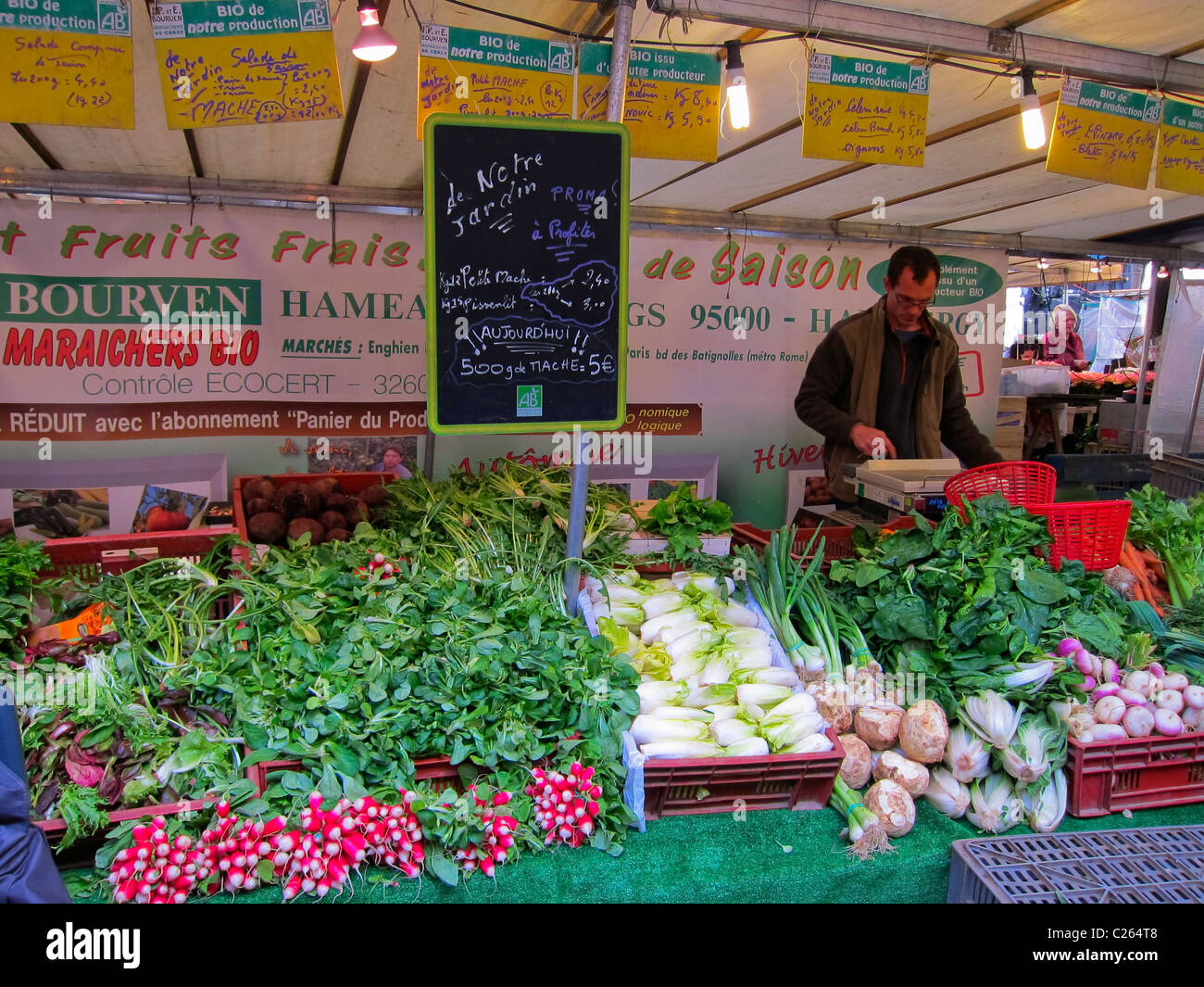 Paris, France, Street Vendor, Shopping in Organic Food, Farmer's Market ...