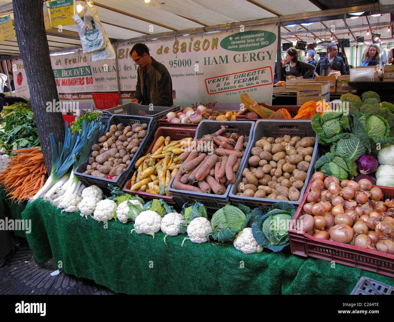 Paris, France, People Shopping in Organic Food, French Farmer's Market ...