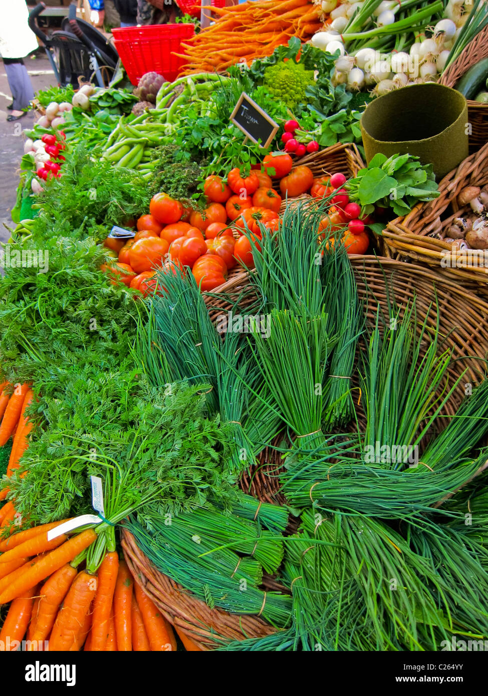 Paris, France, Organic Food Shopping, Herbs, on display at Outdoor ...