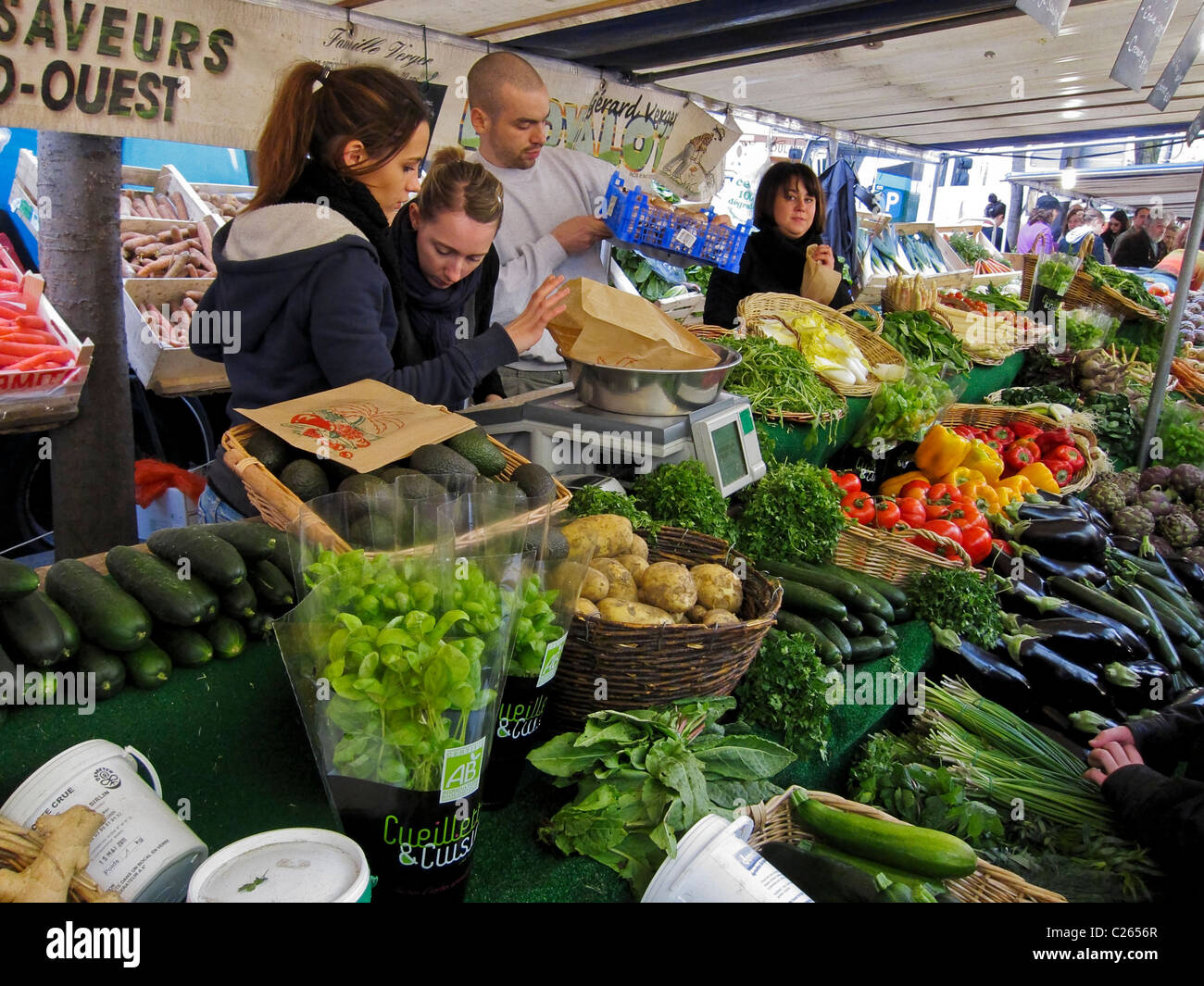Paris, France, People Shopping in Organic Food,Outdoor Farmer's Market ...