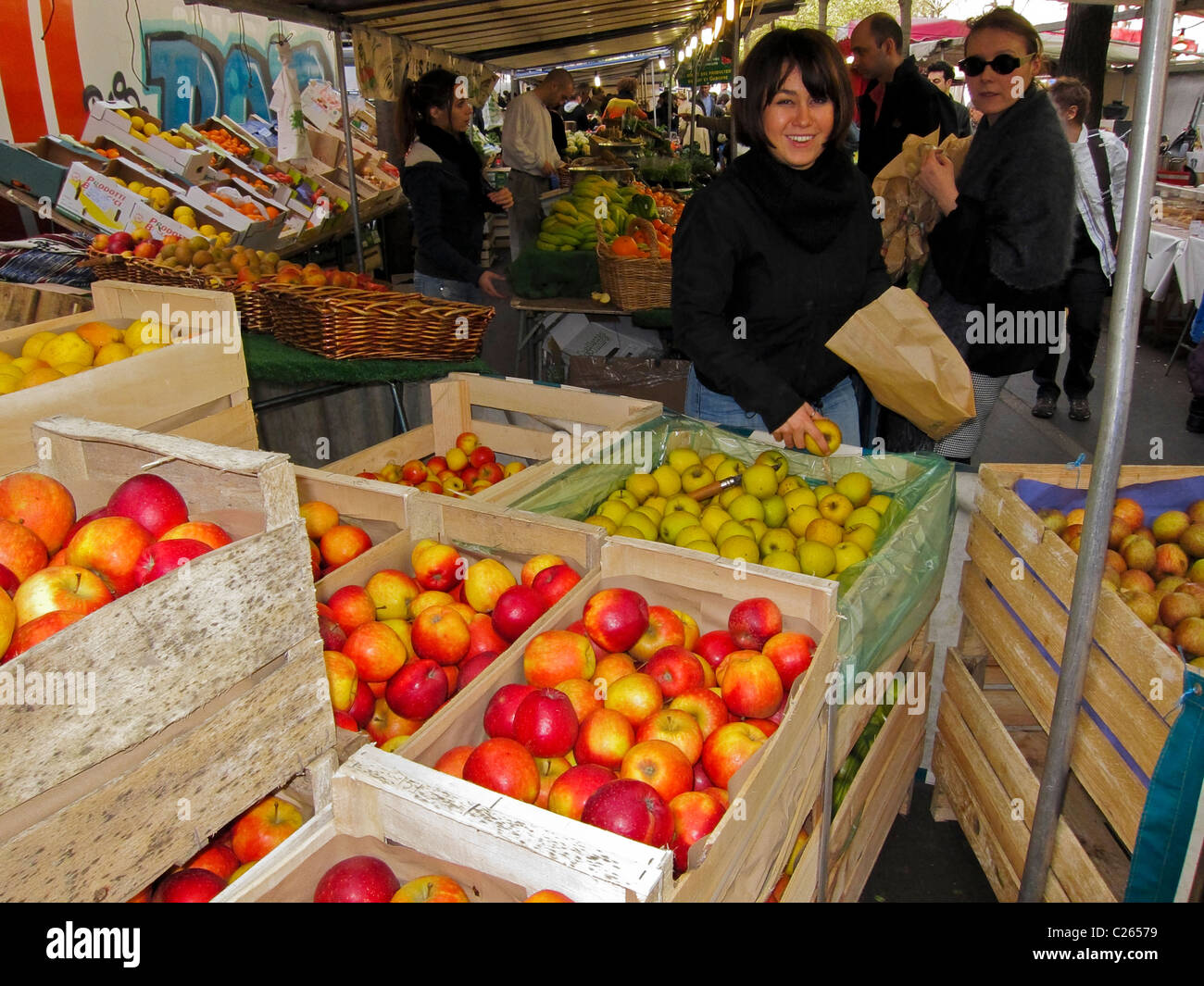 Paris, France, French People Shopping in Organic Food, Farmer's Market ...