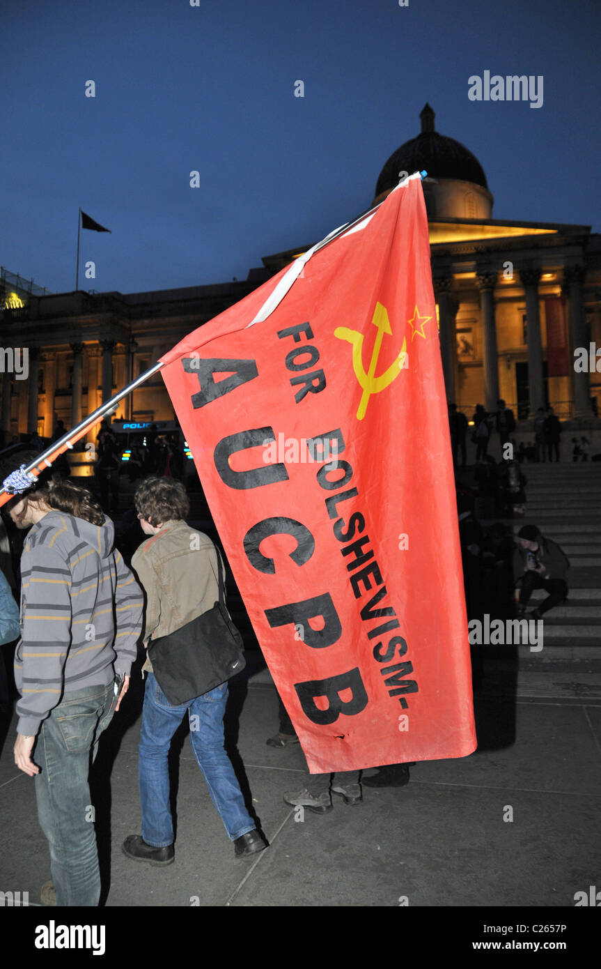 Anarchists camp tents Trafalgar Square protest bolshevism Stock Photo ...