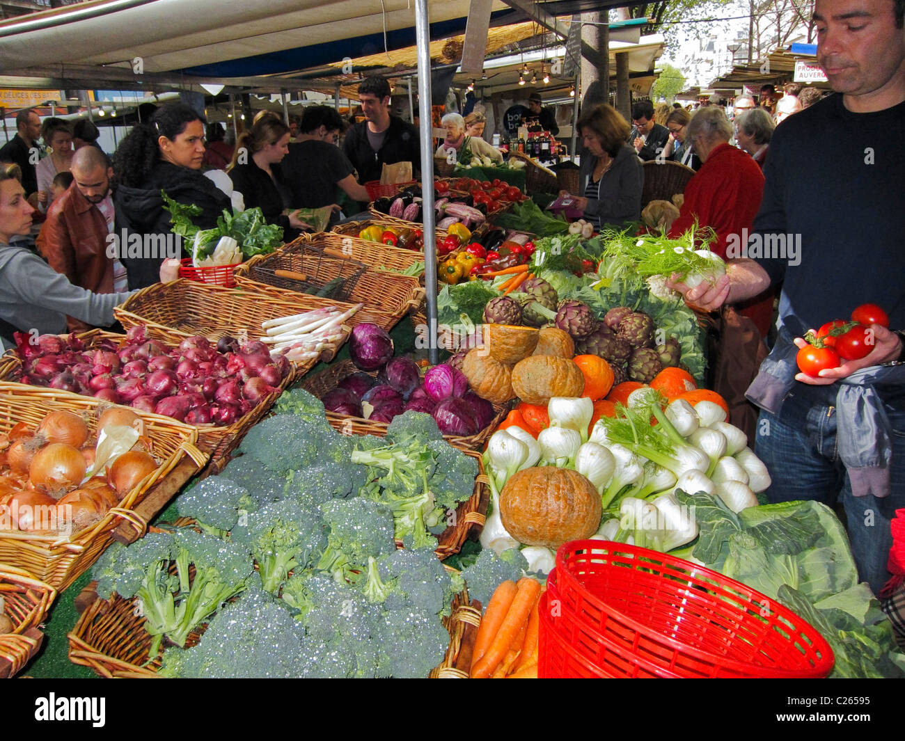 Paris, France, People Shopping in Organic Food, Farmer's Market ...